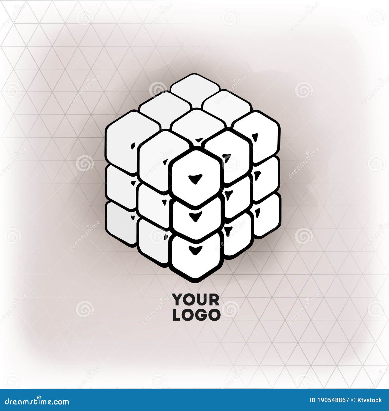 Vector Geometric Figure Cube Logo Design Stock Vector - Illustration of ...