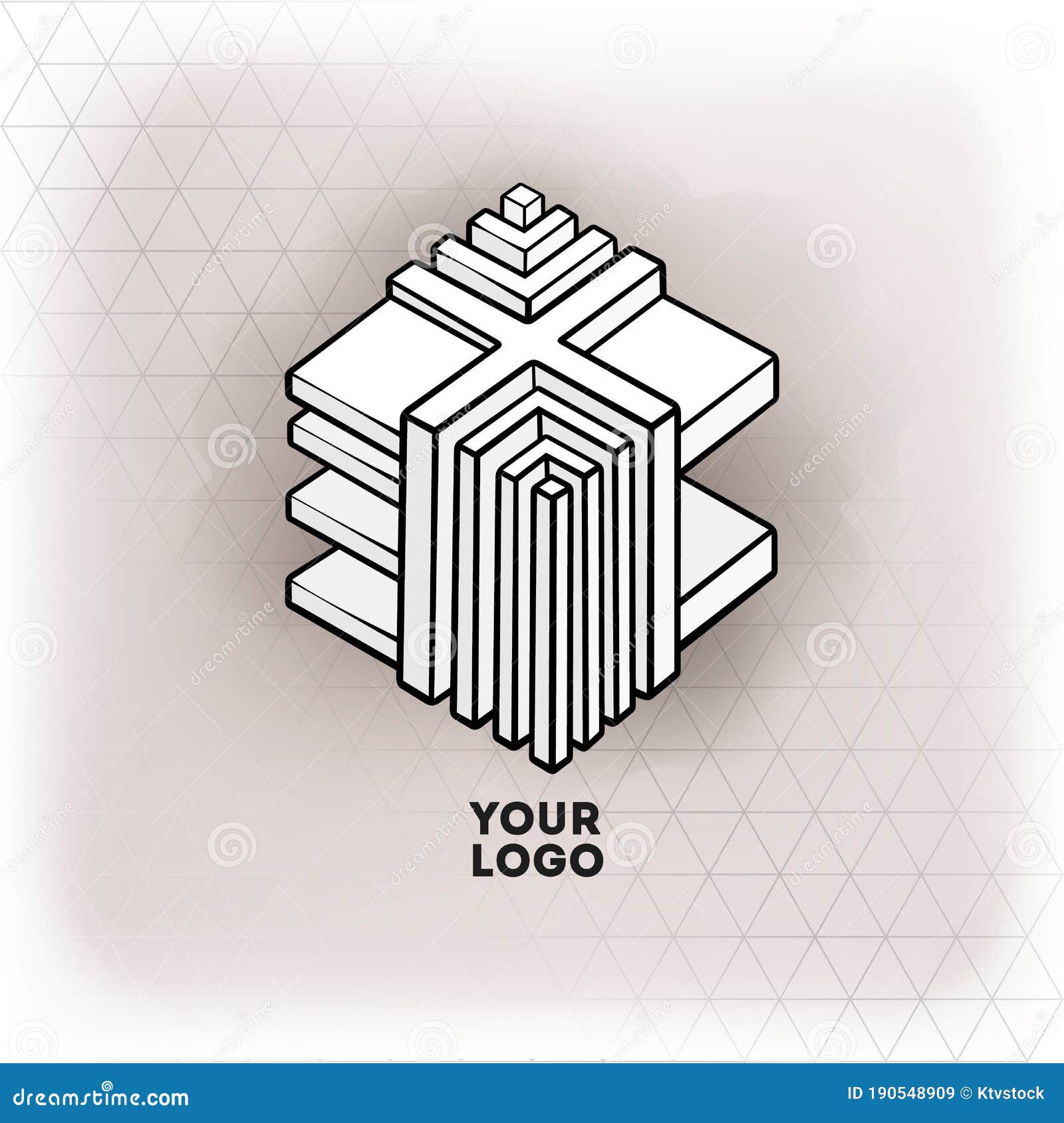 Vector Geometric Figure Cube Logo Design Stock Vector - Illustration of ...