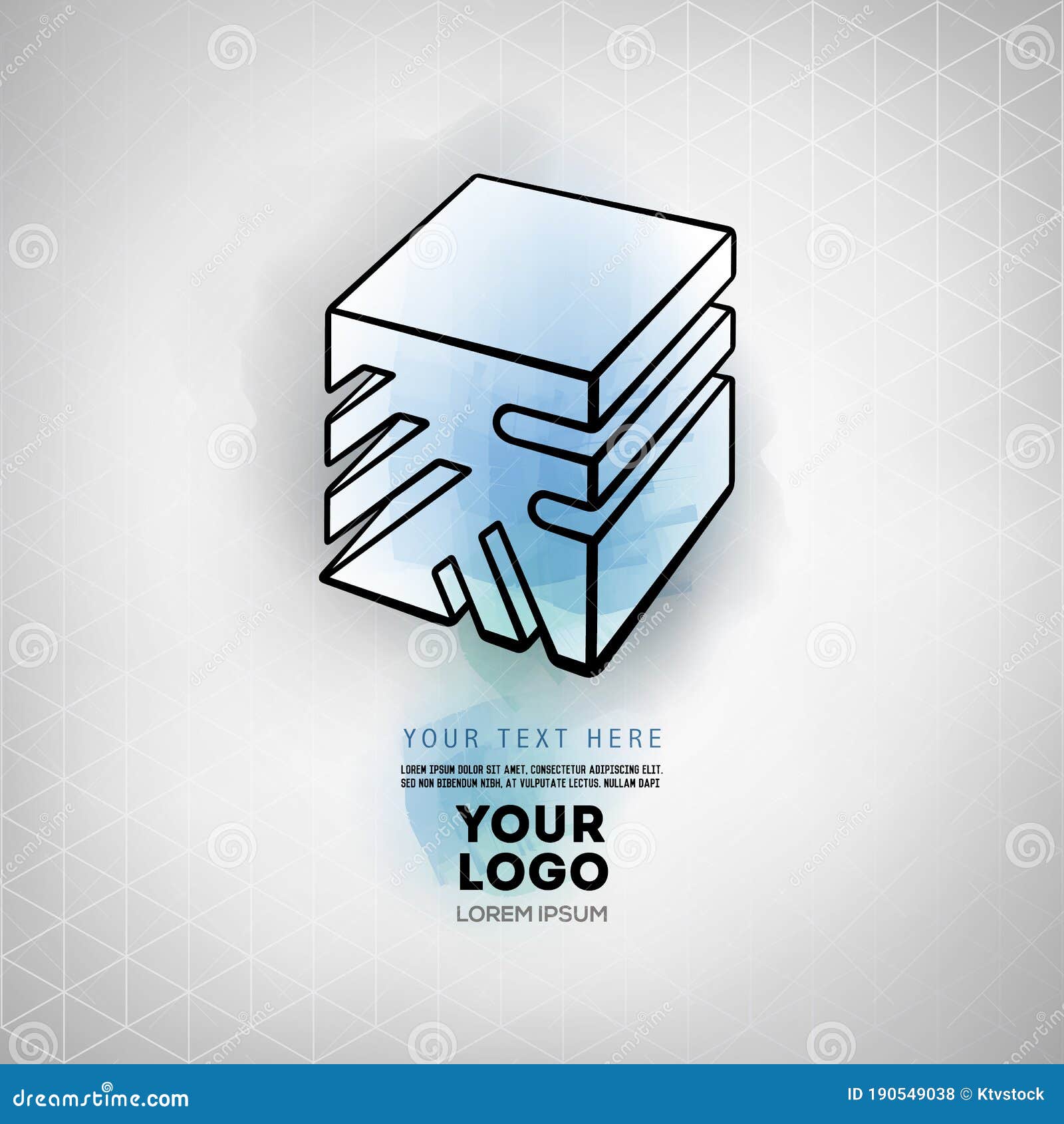 Vector Geometric Figure Cube Logo Design Stock Vector - Illustration of ...