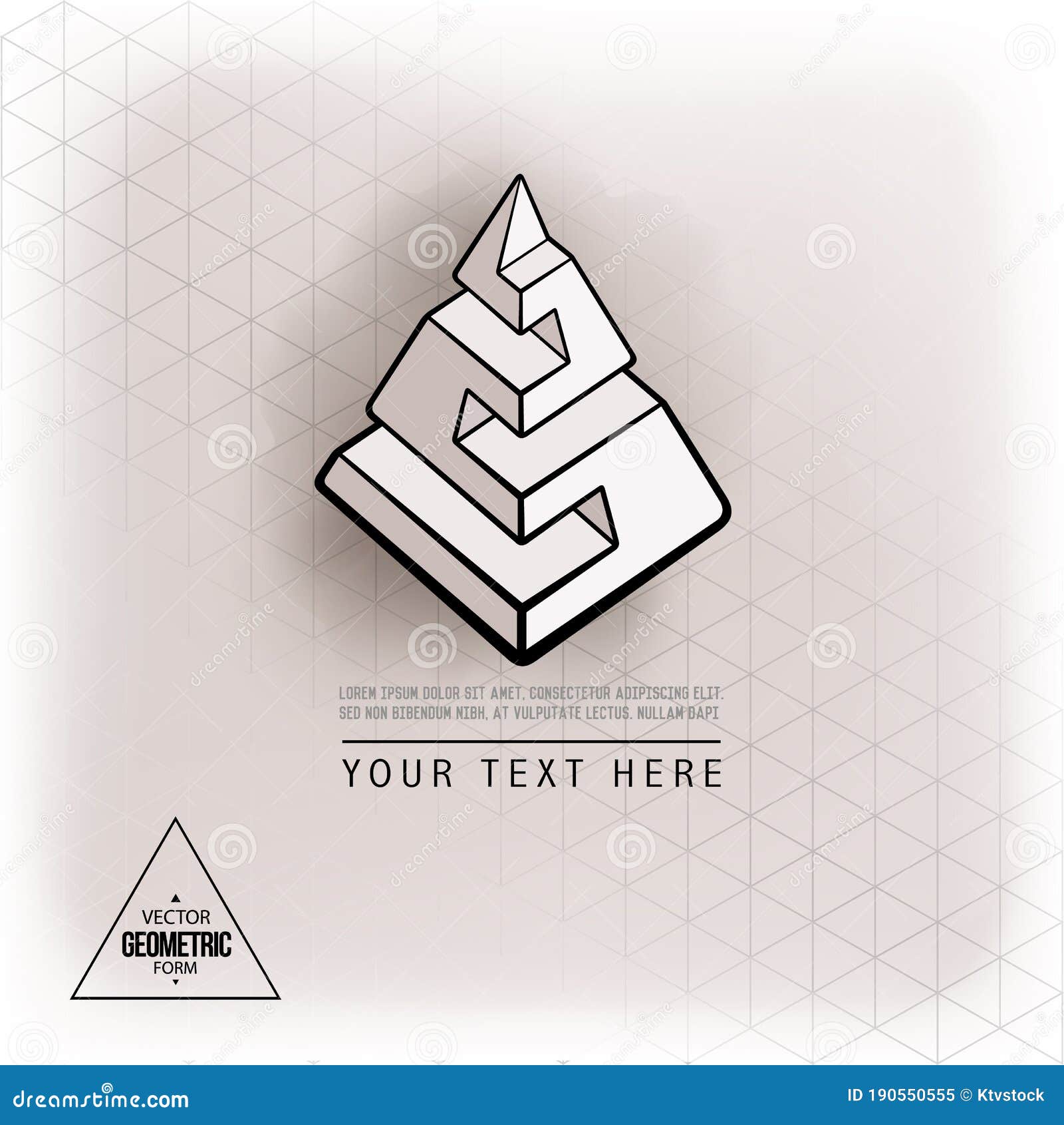 Vector Geometric Figure Pyramid Logo Design Stock Vector - Illustration ...