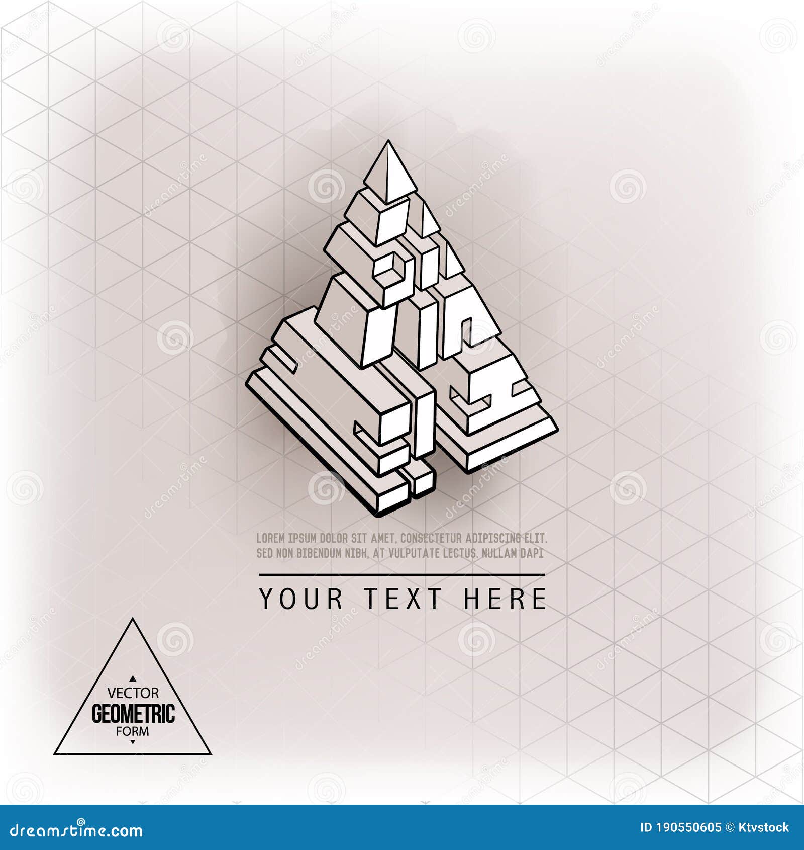 Vector Geometric Figure Pyramid Logo Design Stock Vector - Illustration ...
