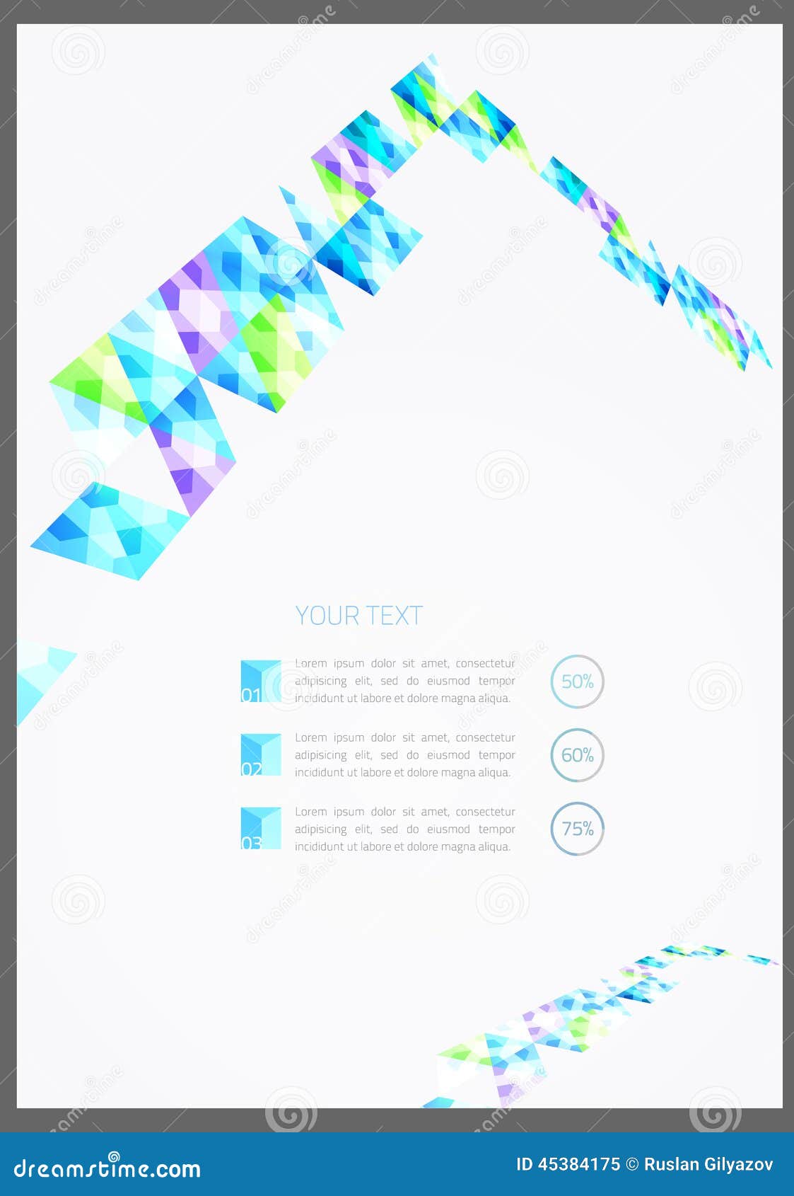 Vector Geometric Flyer Template Stock Illustration - Illustration of ...
