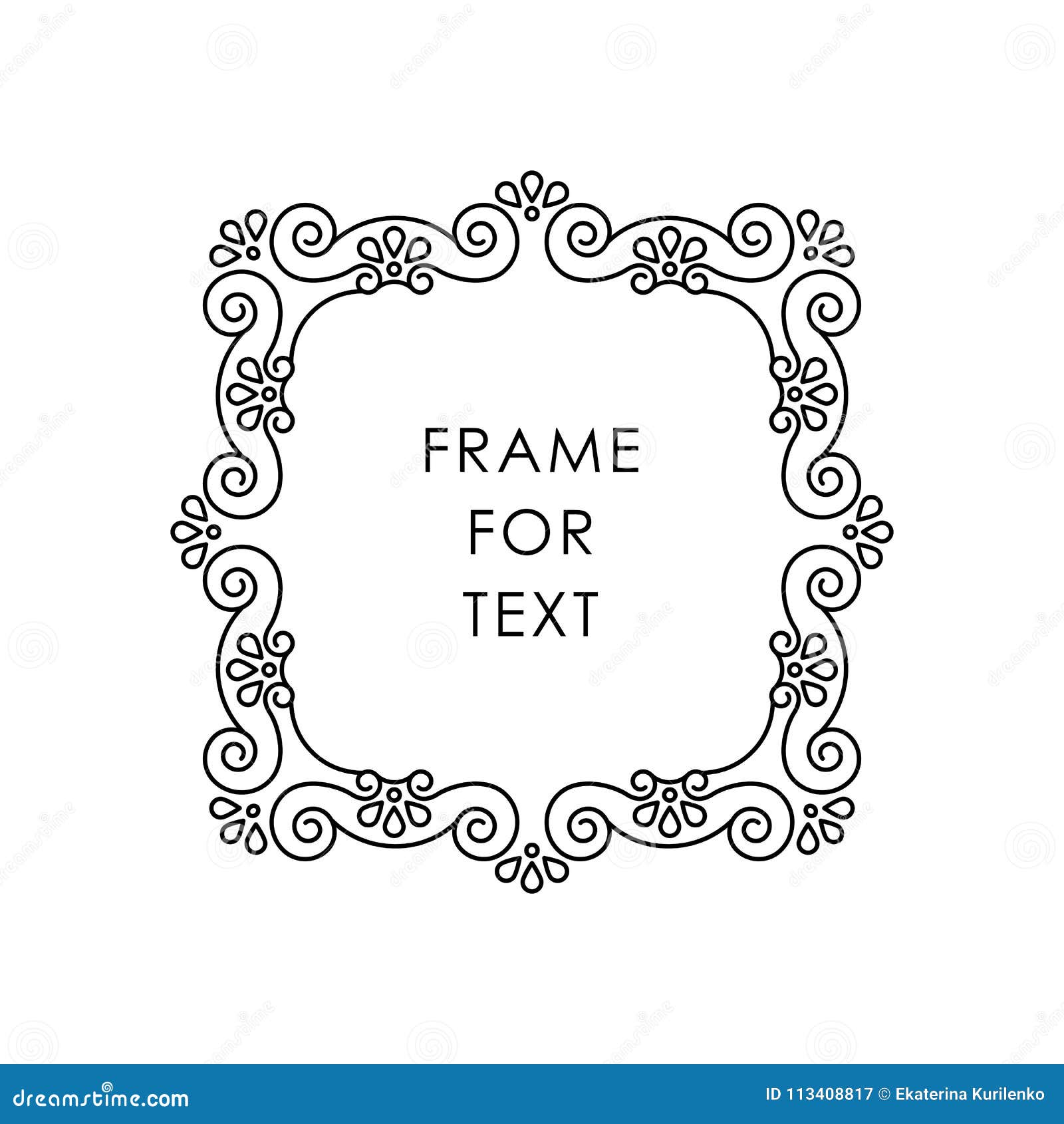 Frame in Modern Outline Style Stock Vector - Illustration of design ...