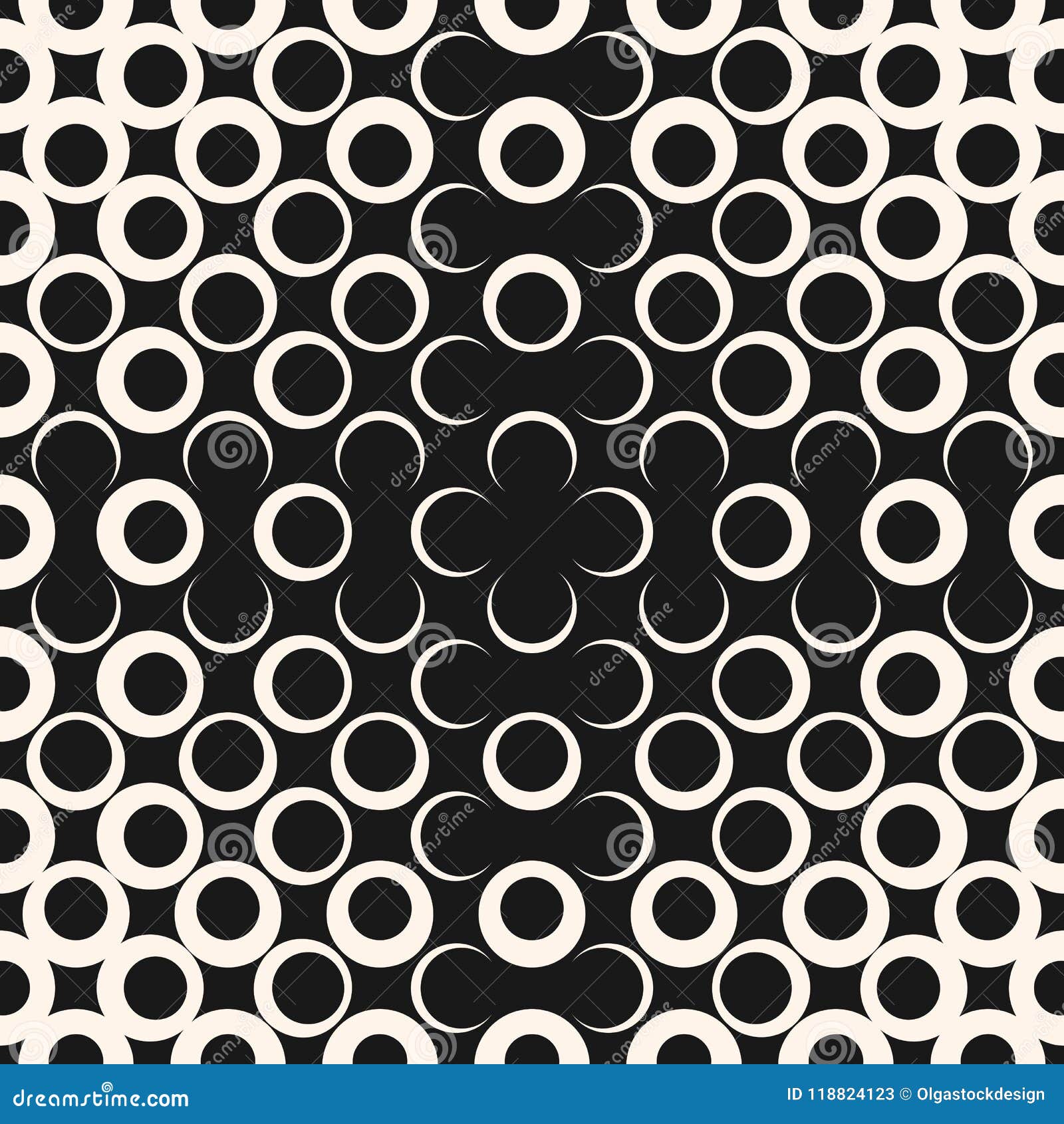 Vector Geometric Halftone Seamless Pattern with Circles, Dots. Gradient ...