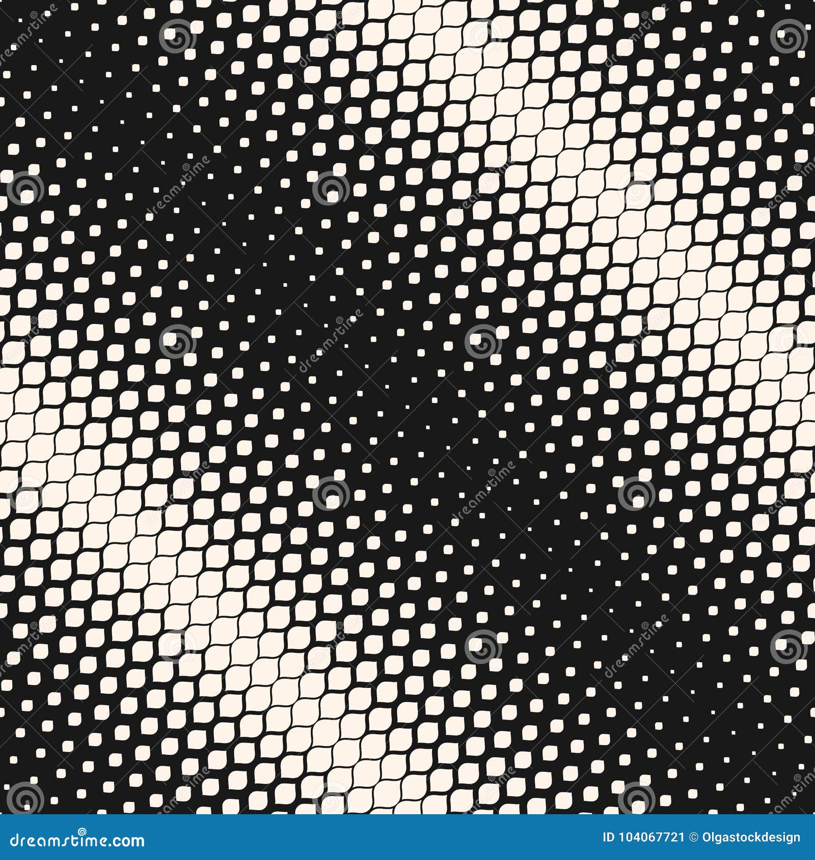 Vector Geometric Halftone Seamless Pattern. Diagonal Gradient. Stock Vector - Illustration of ...