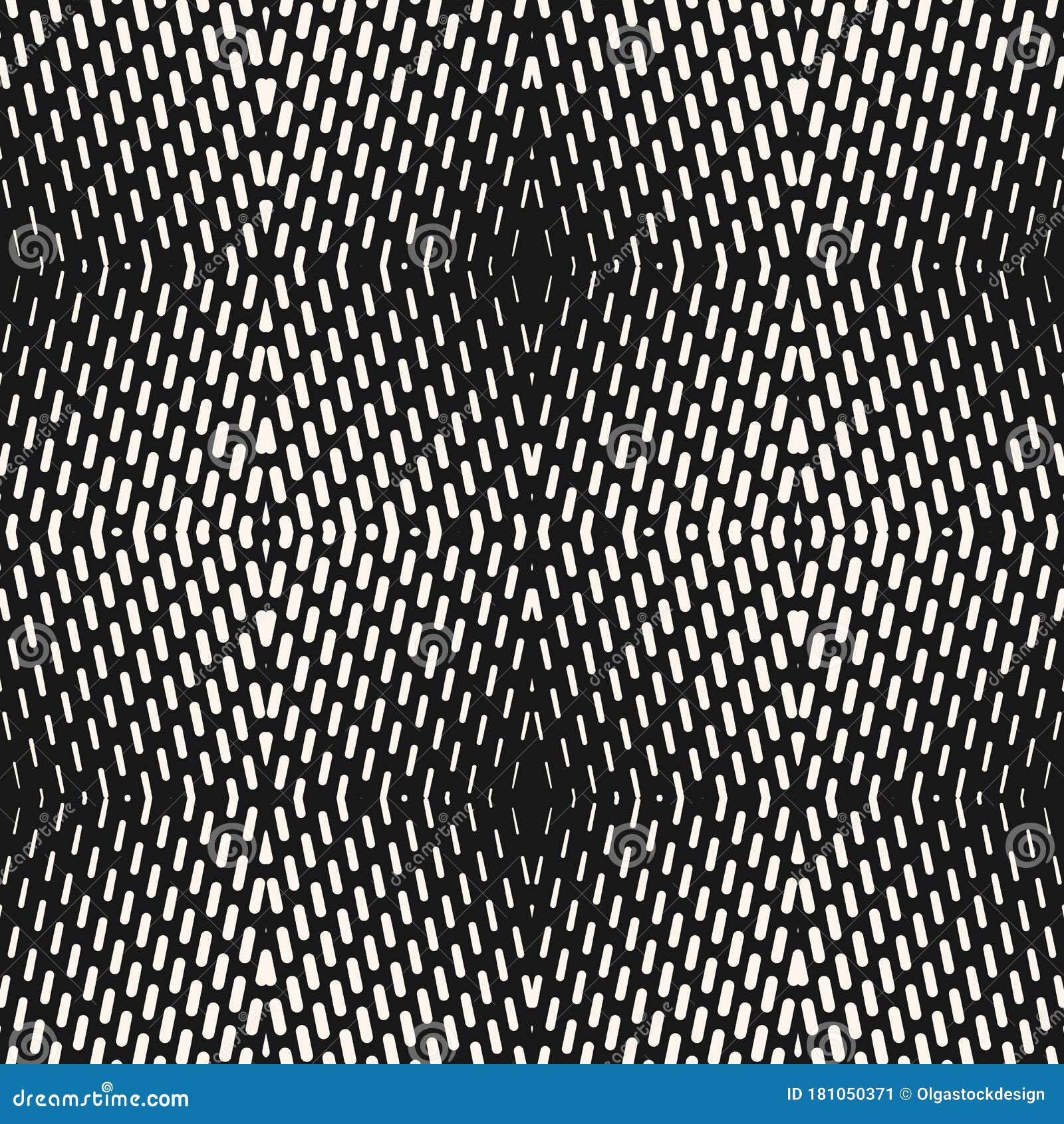Vector Geometric Halftone Seamless Pattern with Small Lines. Black and ...