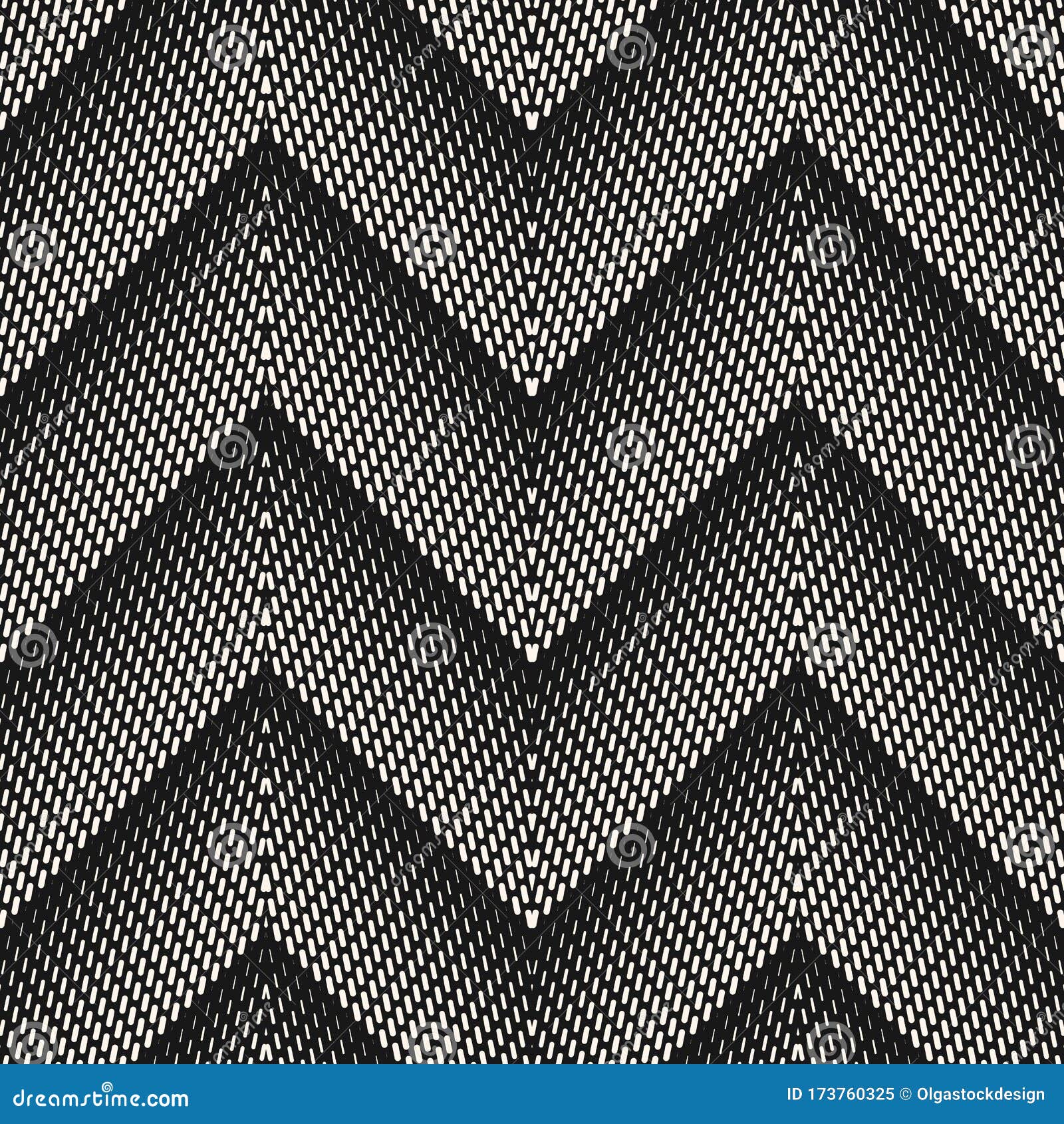 Vector Geometric Halftone Seamless Pattern with Small Lines, Zigzag, Chevron Stock Vector ...