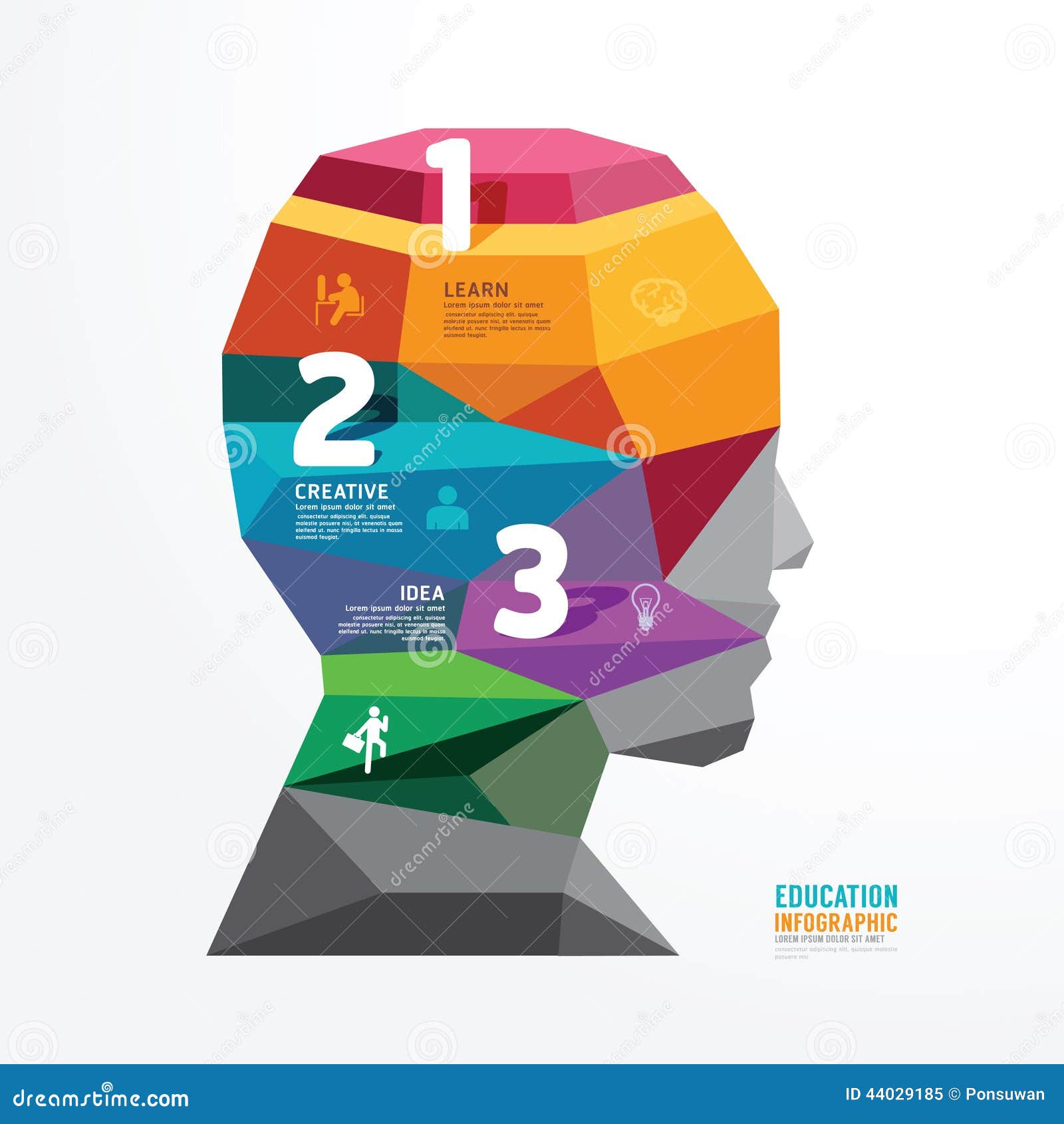 Vector Geometric Head Design Infographic Template Banner. Stock Vector ...