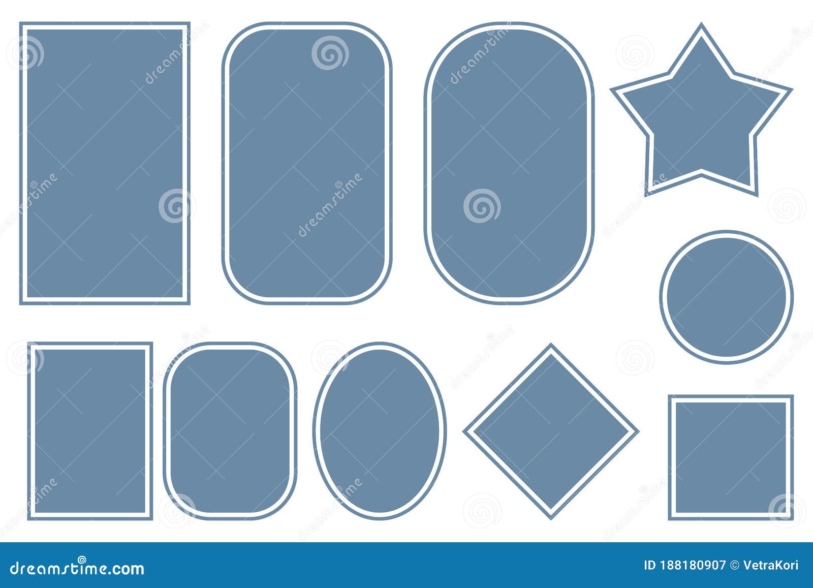Vector Geometric Label Outline Set Stock Vector - Illustration of ...