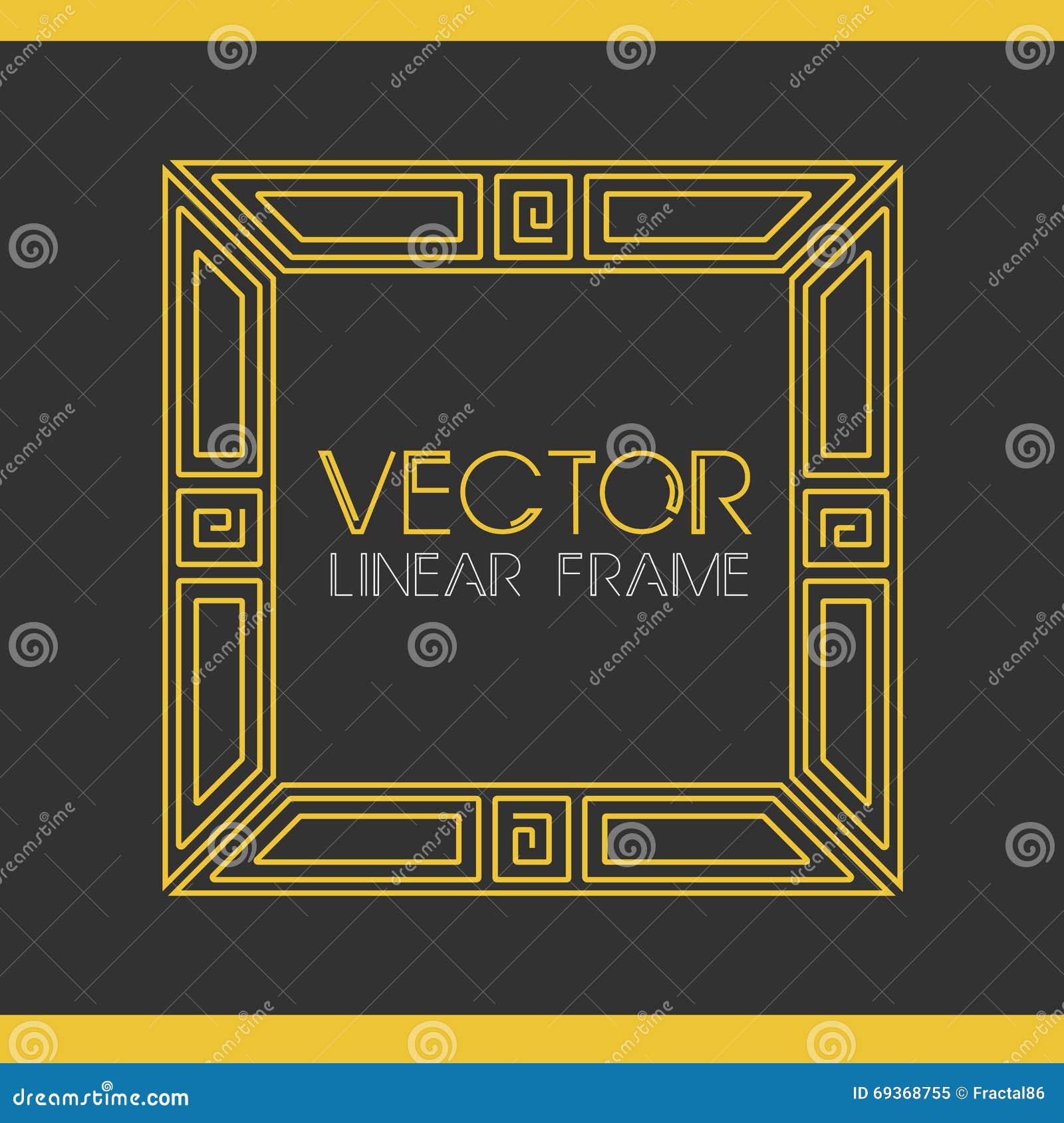 Vector Geometric Linear Style Frame - Art Deco Text Decoration ...