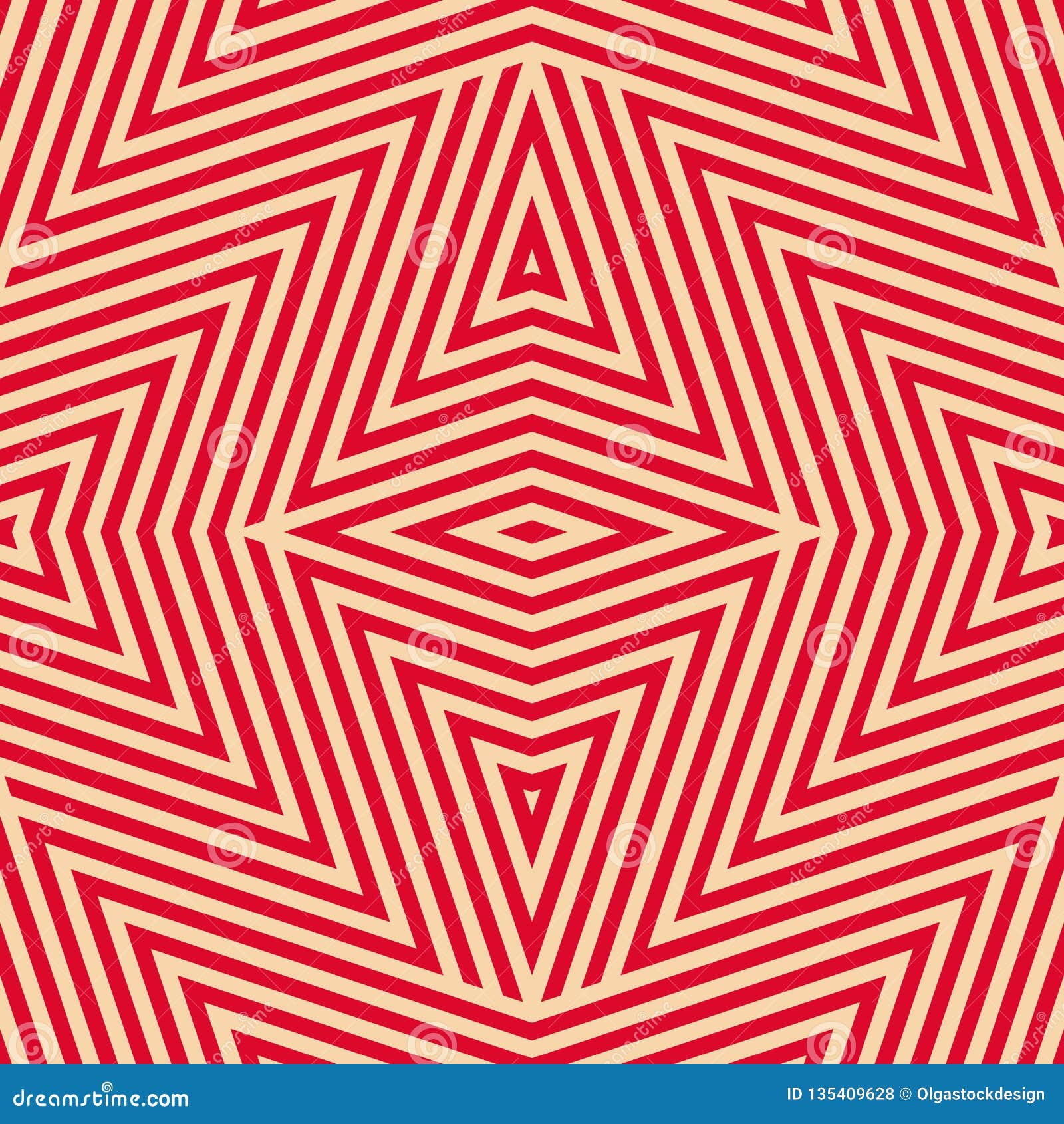Vector Geometric Lines Pattern. Abstract Seamless Ornament in Red and ...
