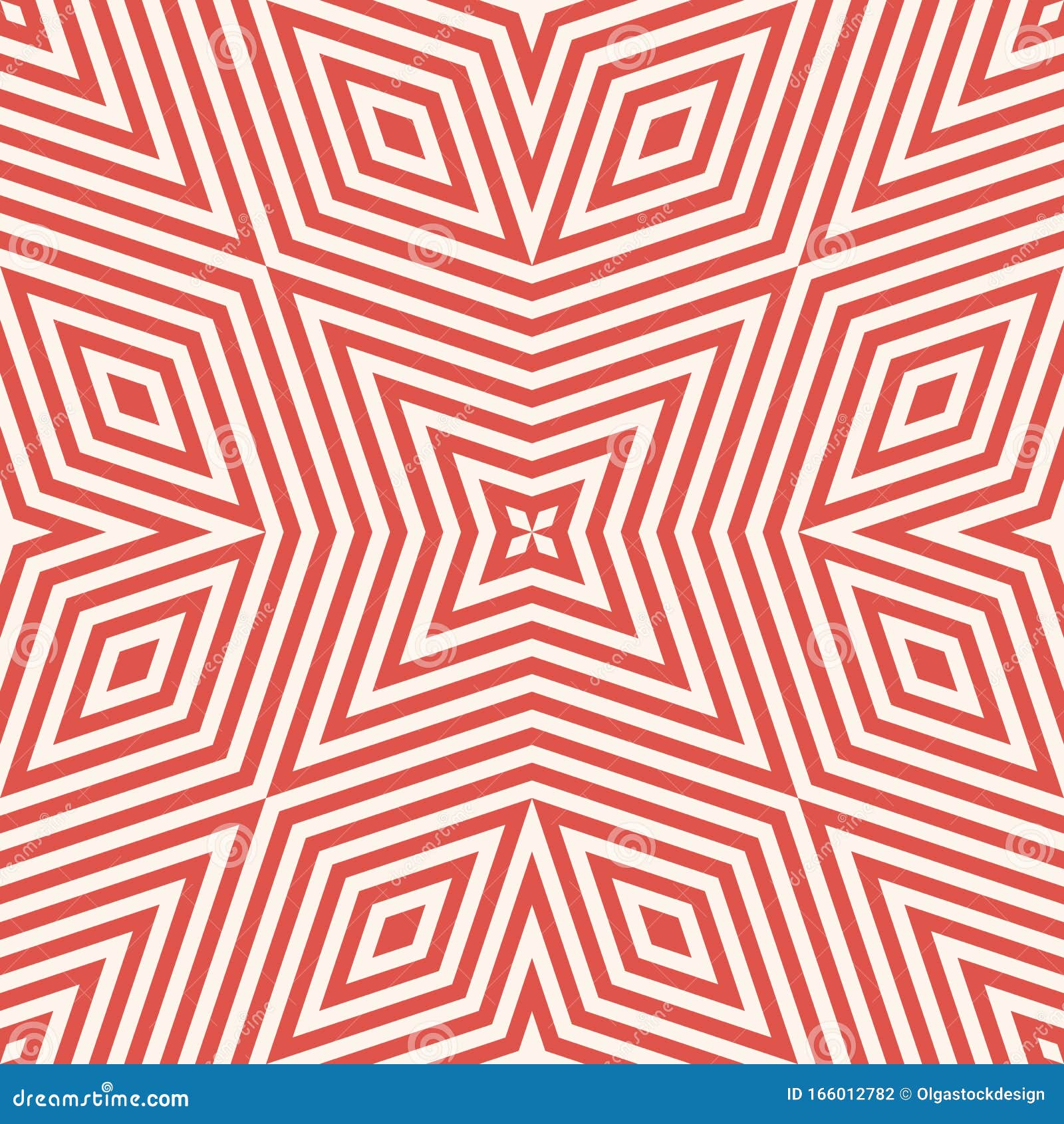 Vector Geometric Lines Seamless Pattern. Abstract Red and White Linear ...