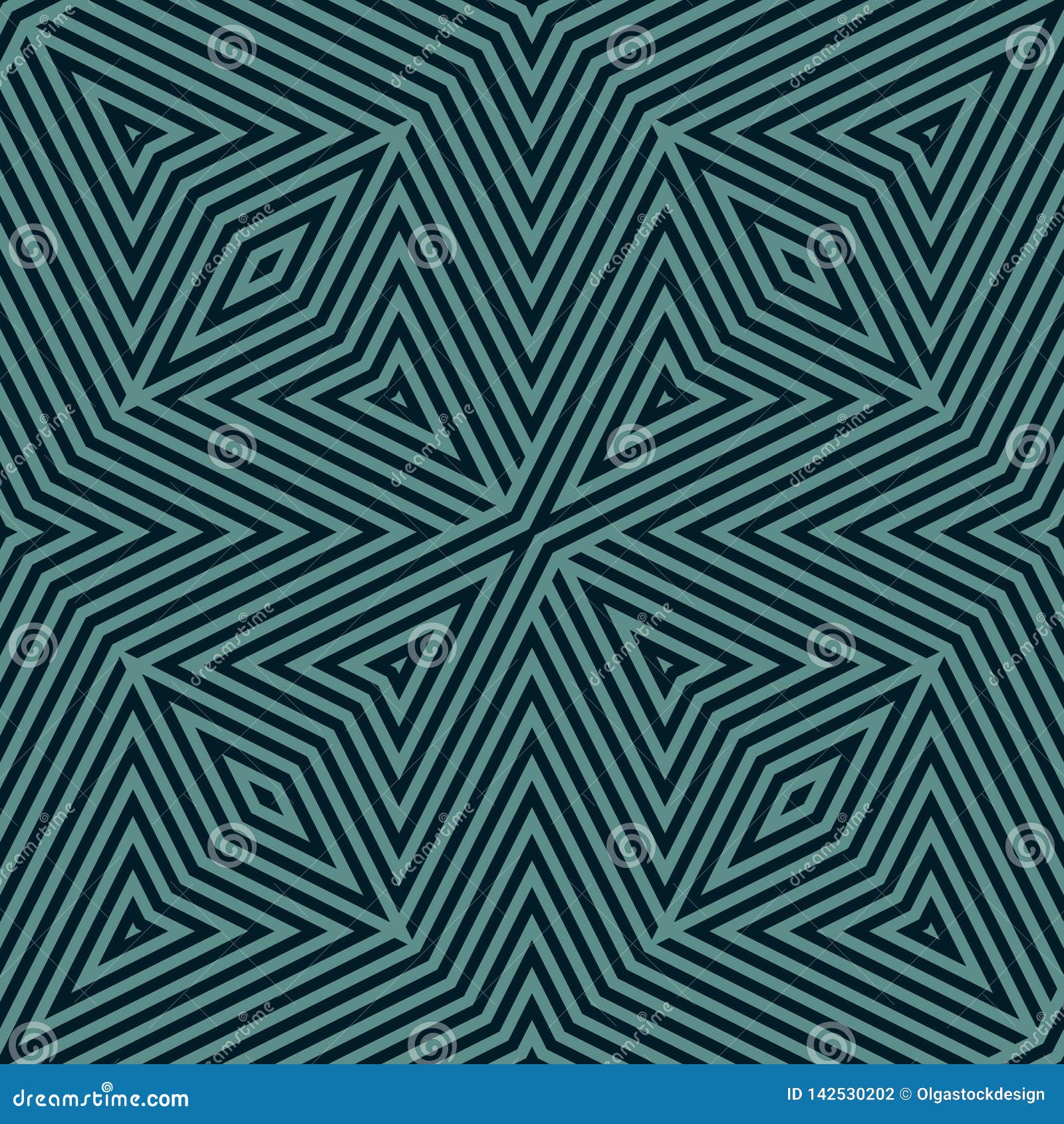 Vector Geometric Lines Seamless Pattern. Creative Black and Teal ...