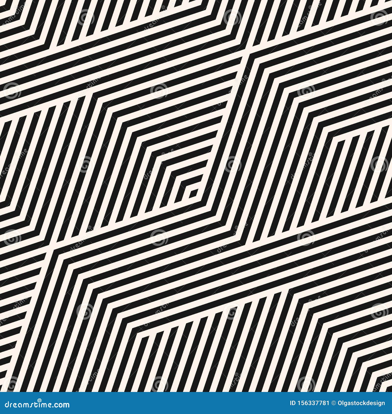 Vector Geometric Lines Seamless Pattern. Simple Linear Black and White ...
