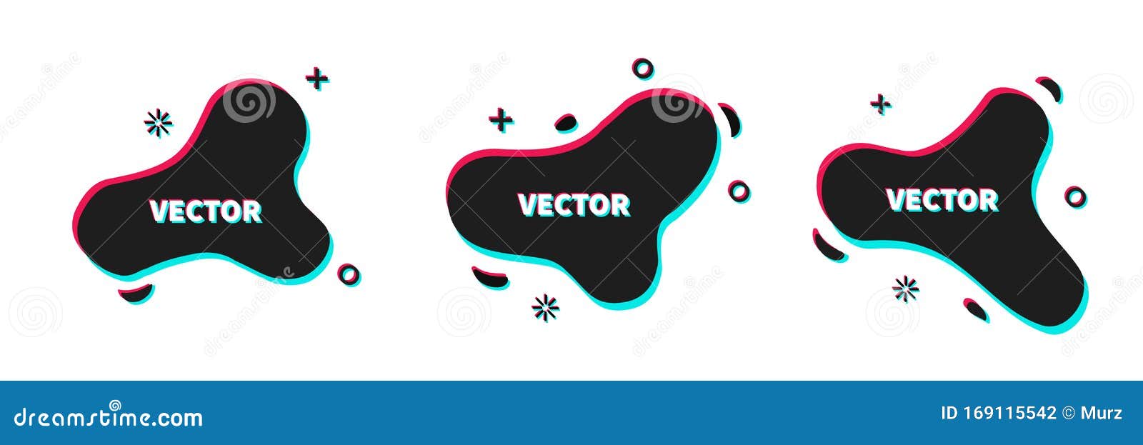 Vector Geometric Logo Shapes in Trendy Design, Black Dynamic Forms ...