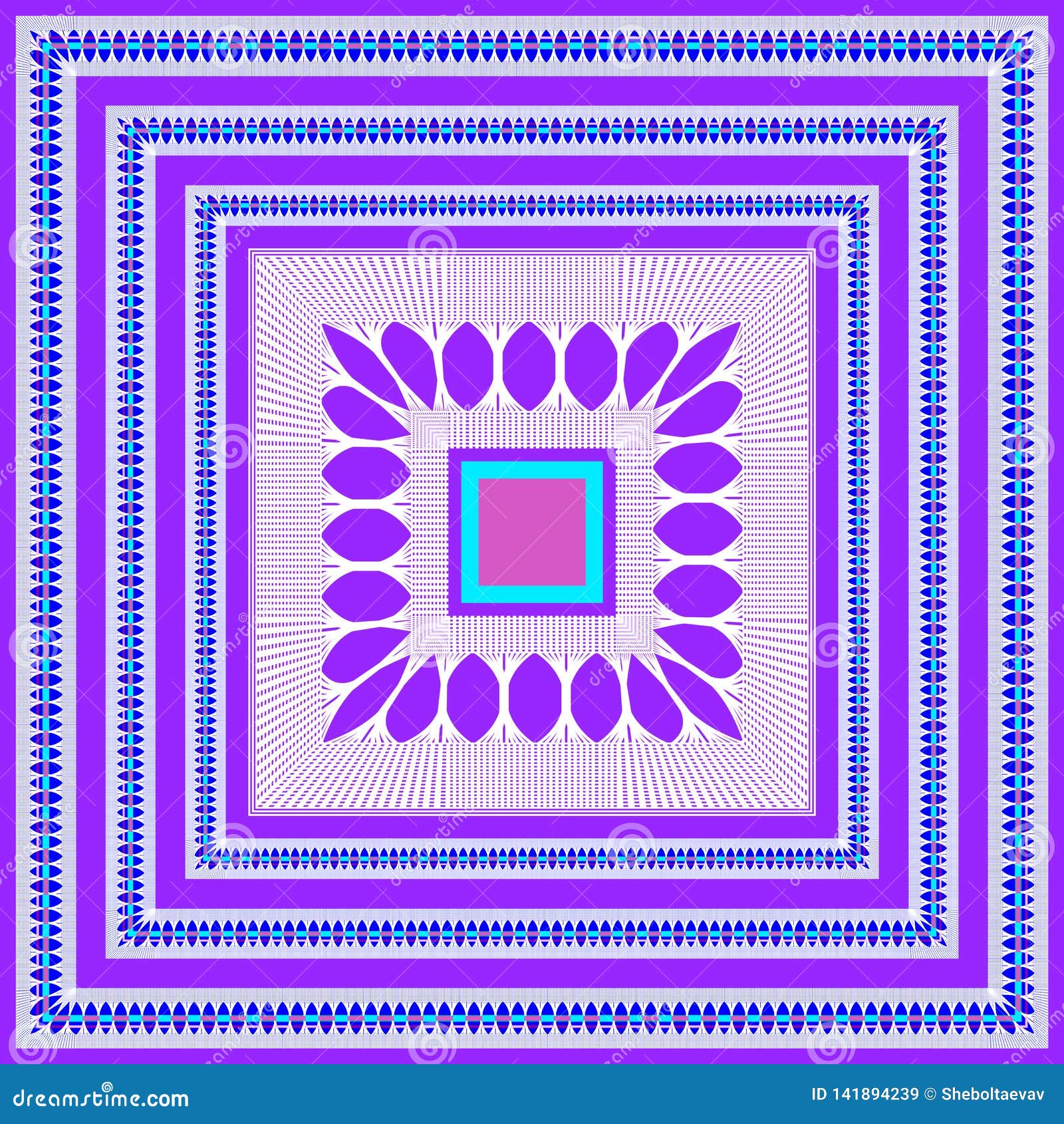 Vector Geometric Pattern for Design Scarf, Hijab, Scarf, Tile Stock ...