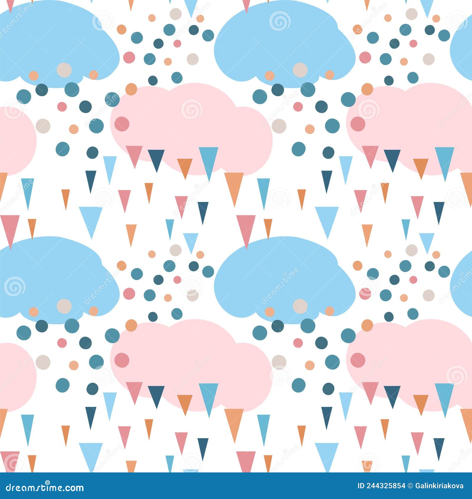 Vector Geometric Pattern. Geometric Patterns with Clouds. Seamless ...