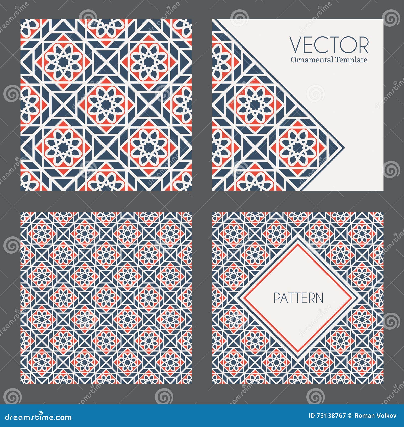 Vector Geometric Patterns stock vector. Illustration of ornate - 73138767