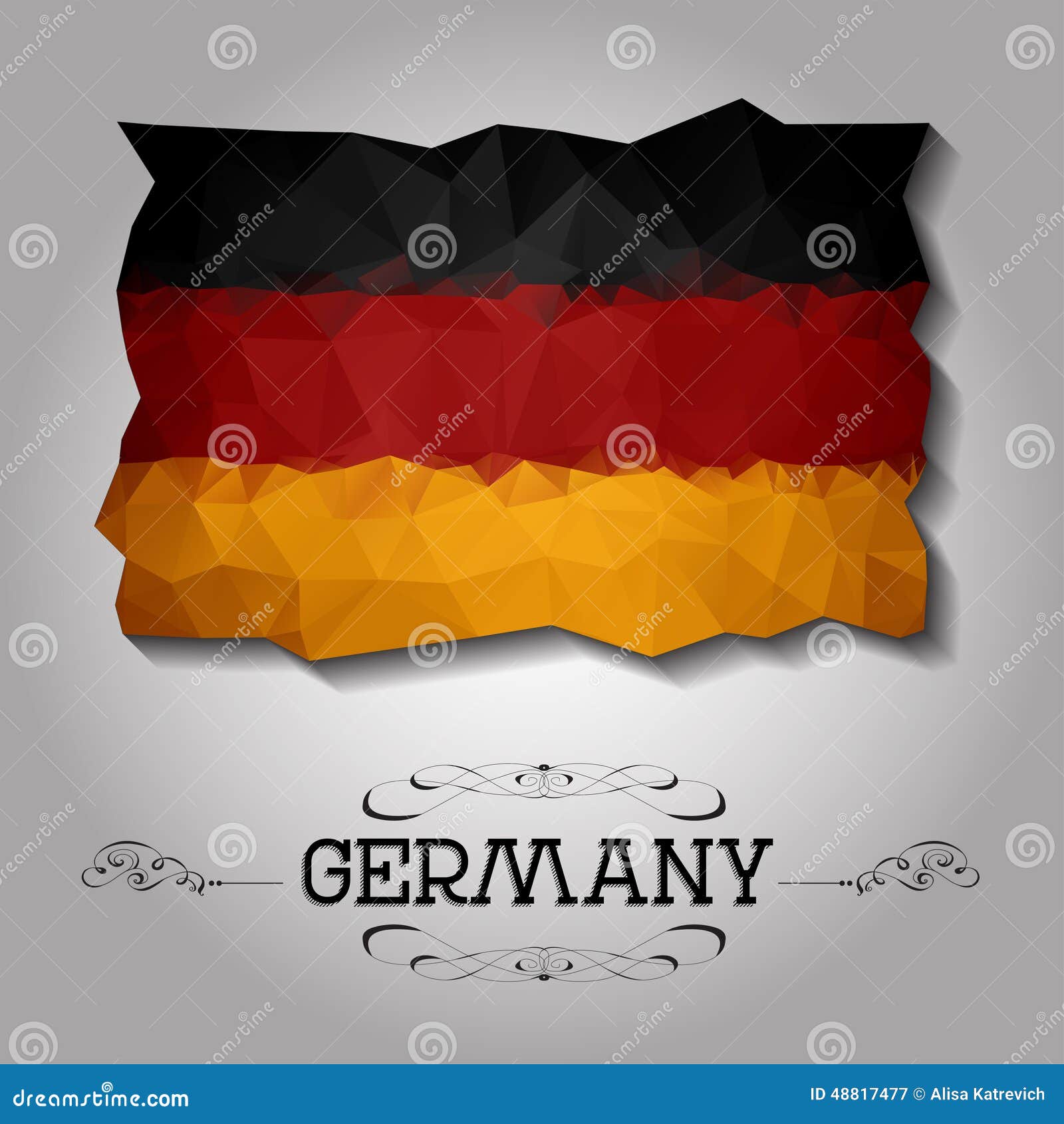 Vector Geometric Polygonal Germany Flag. Stock Vector - Illustration of ...
