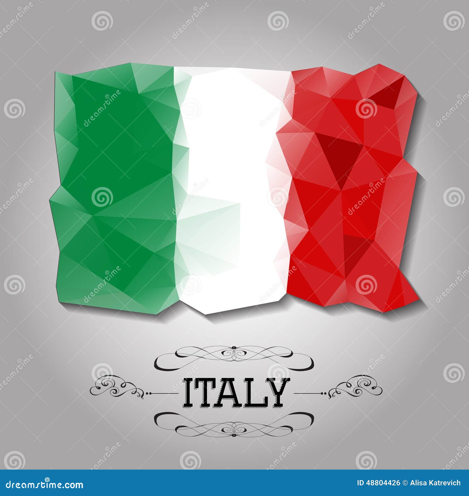 Vector Geometric Polygonal Italy Flag. Stock Vector - Illustration of ...