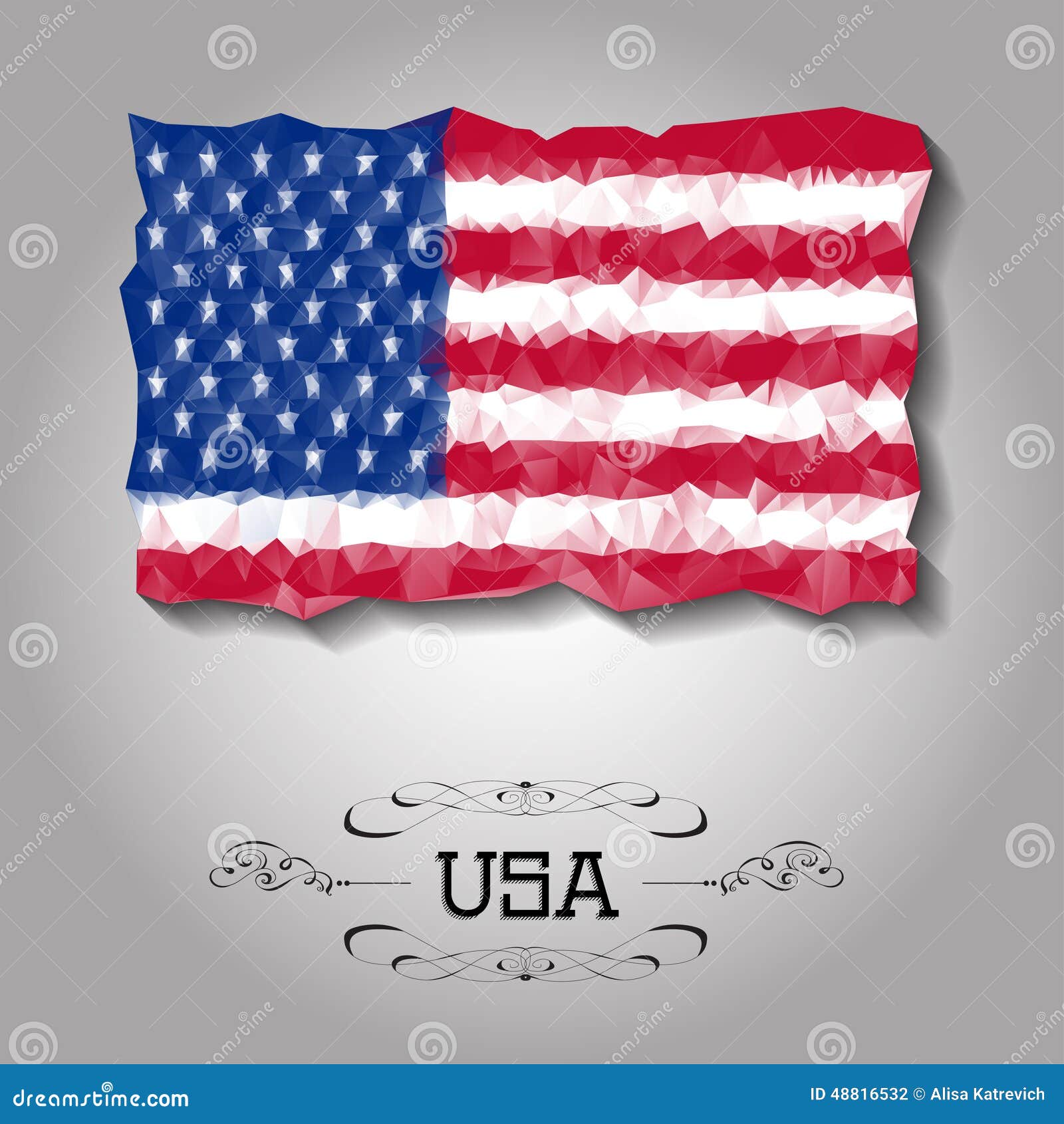 Vector Geometric Polygonal USA Flag. Stock Vector - Illustration of ...