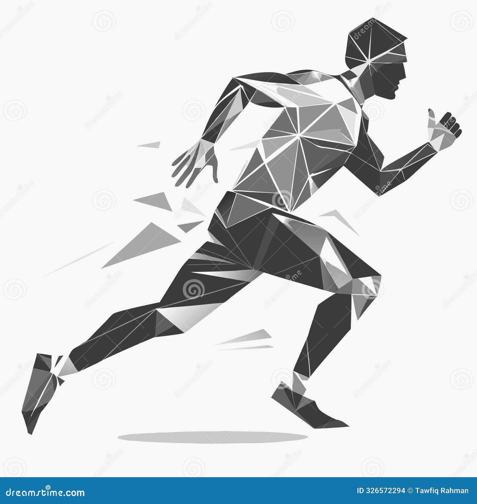 Vector Geometric Running Man on White Background Stock Illustration ...