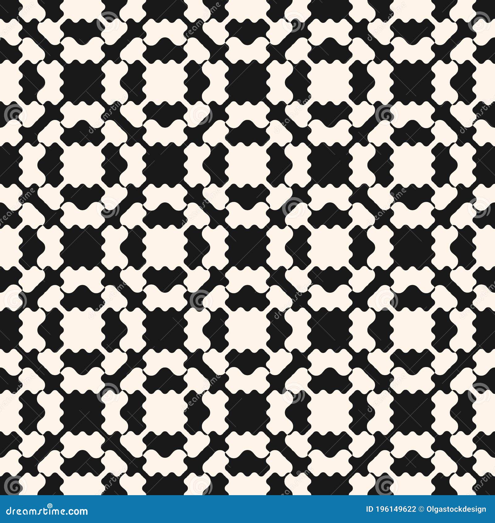 Vector Geometric Seamless Pattern. Abstract Black and White Checkered ...