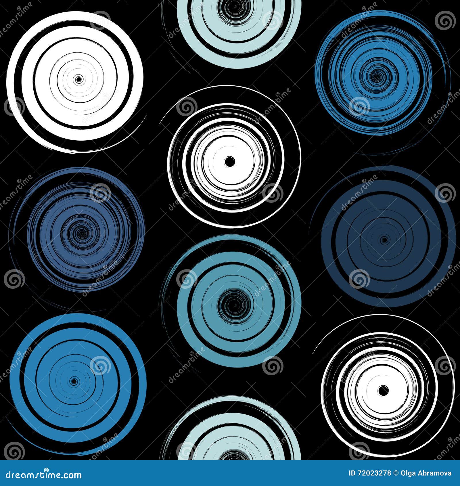 Vector Geometric Seamless Pattern. Brush Strokes, Swirl. Hand Drawn ...