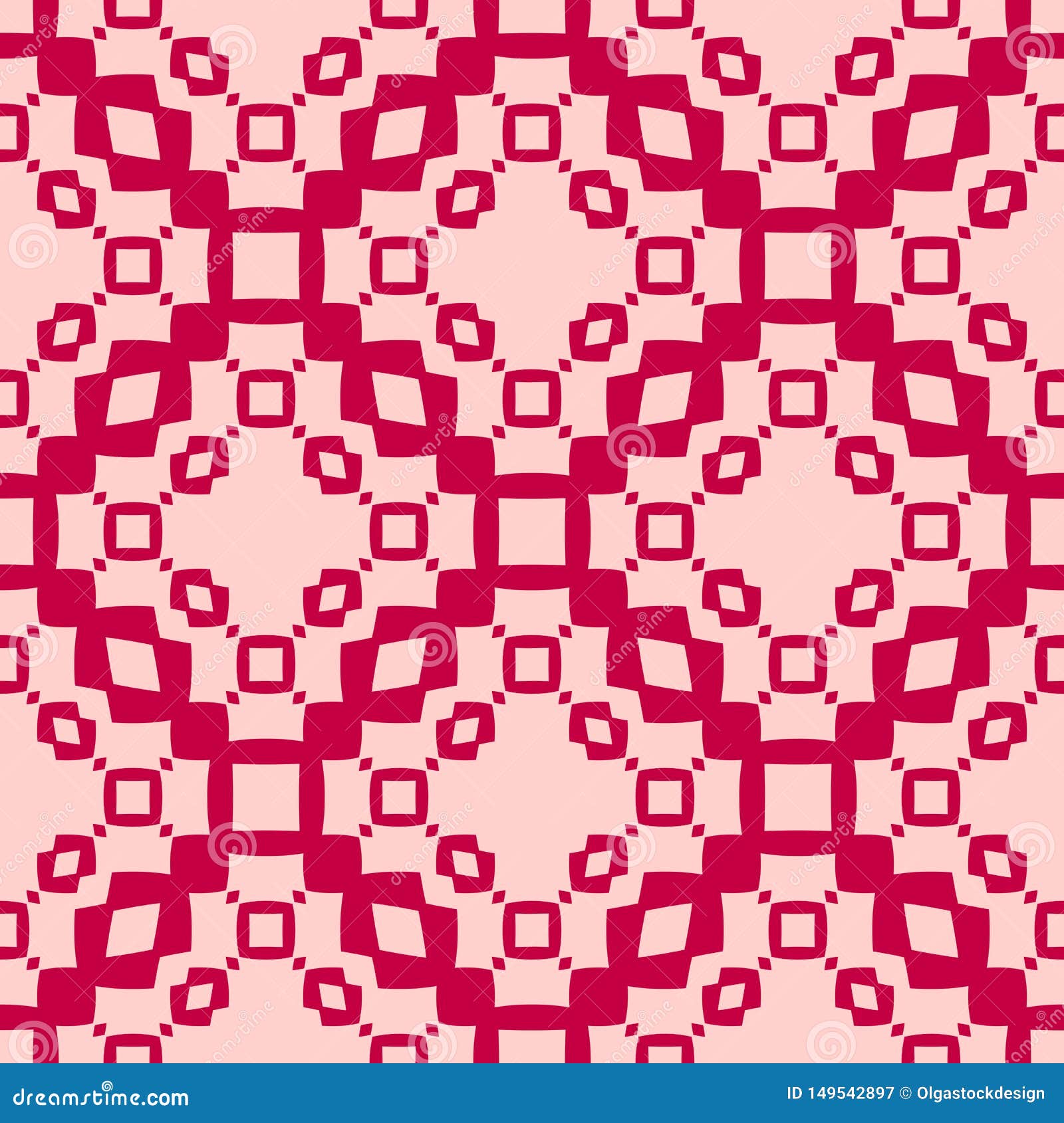 Vector Geometric Seamless Pattern with Chains, Grid, Squares. Red and ...