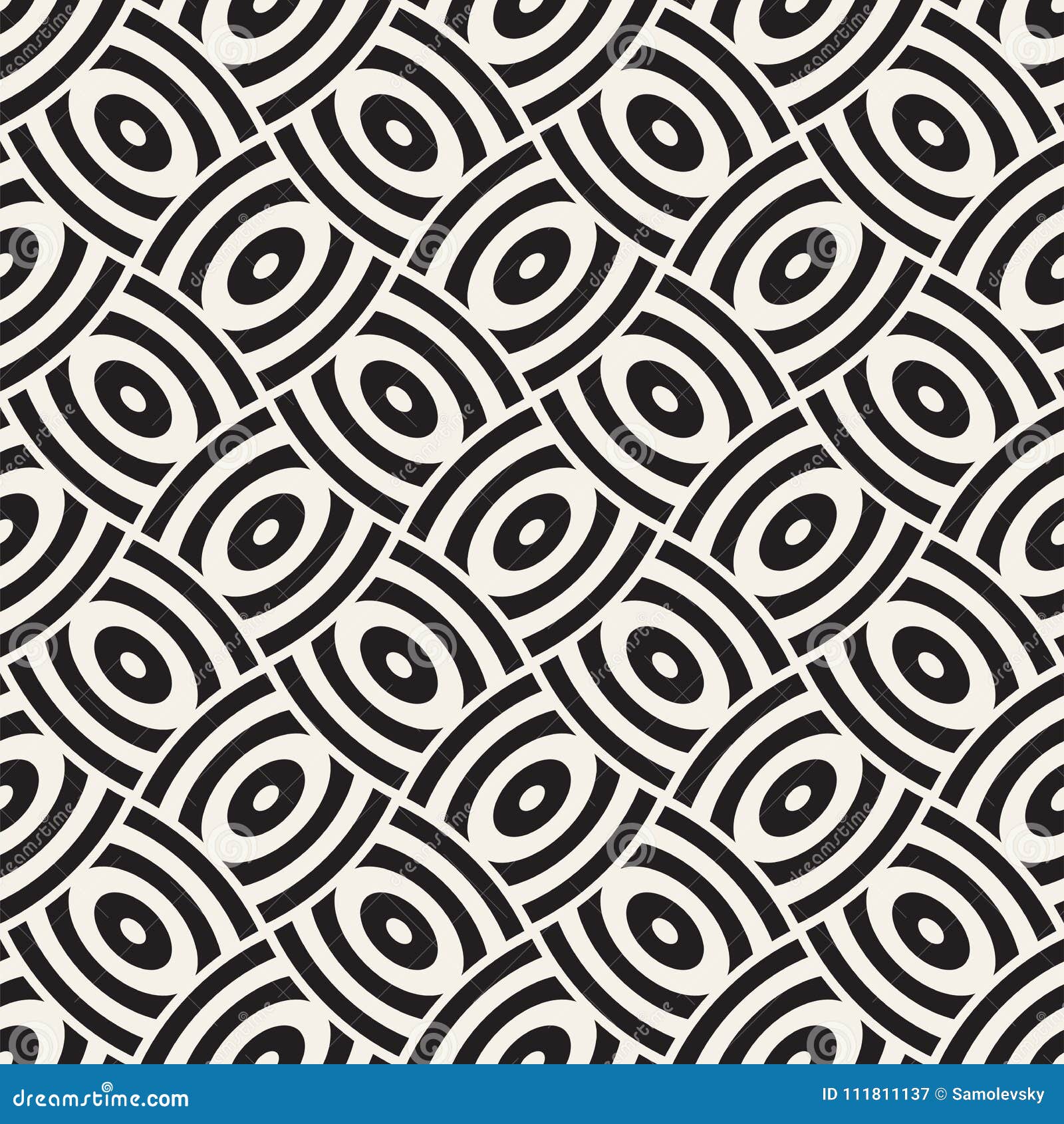 Vector Geometric Seamless Pattern with Curved Shapes Grid. Abstract ...