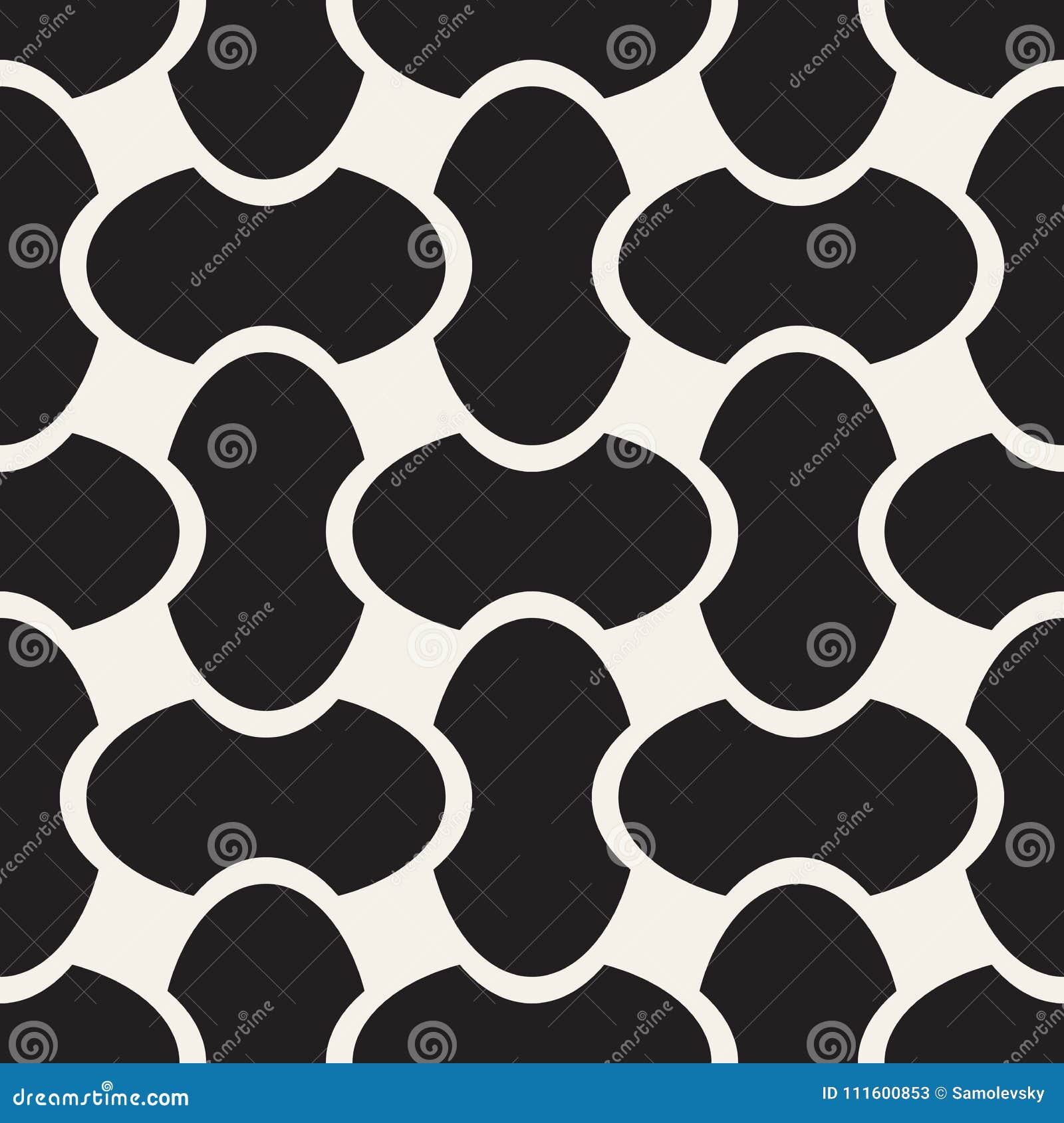 Vector Geometric Seamless Pattern with Curved Shapes Grid. Abstract ...