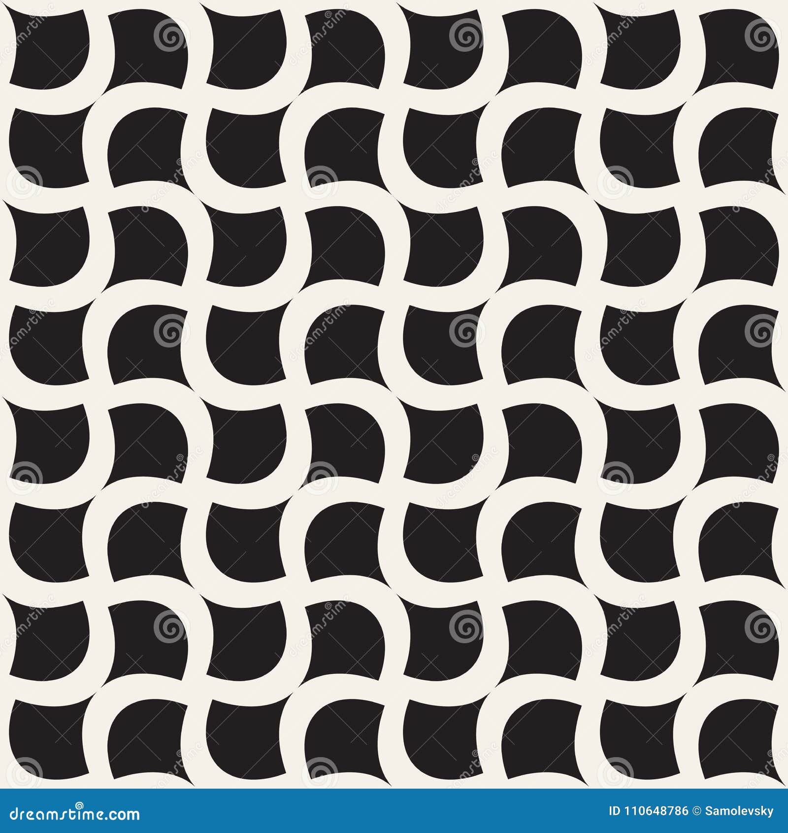 Vector Geometric Seamless Pattern with Curved Shapes Grid. Abstract ...