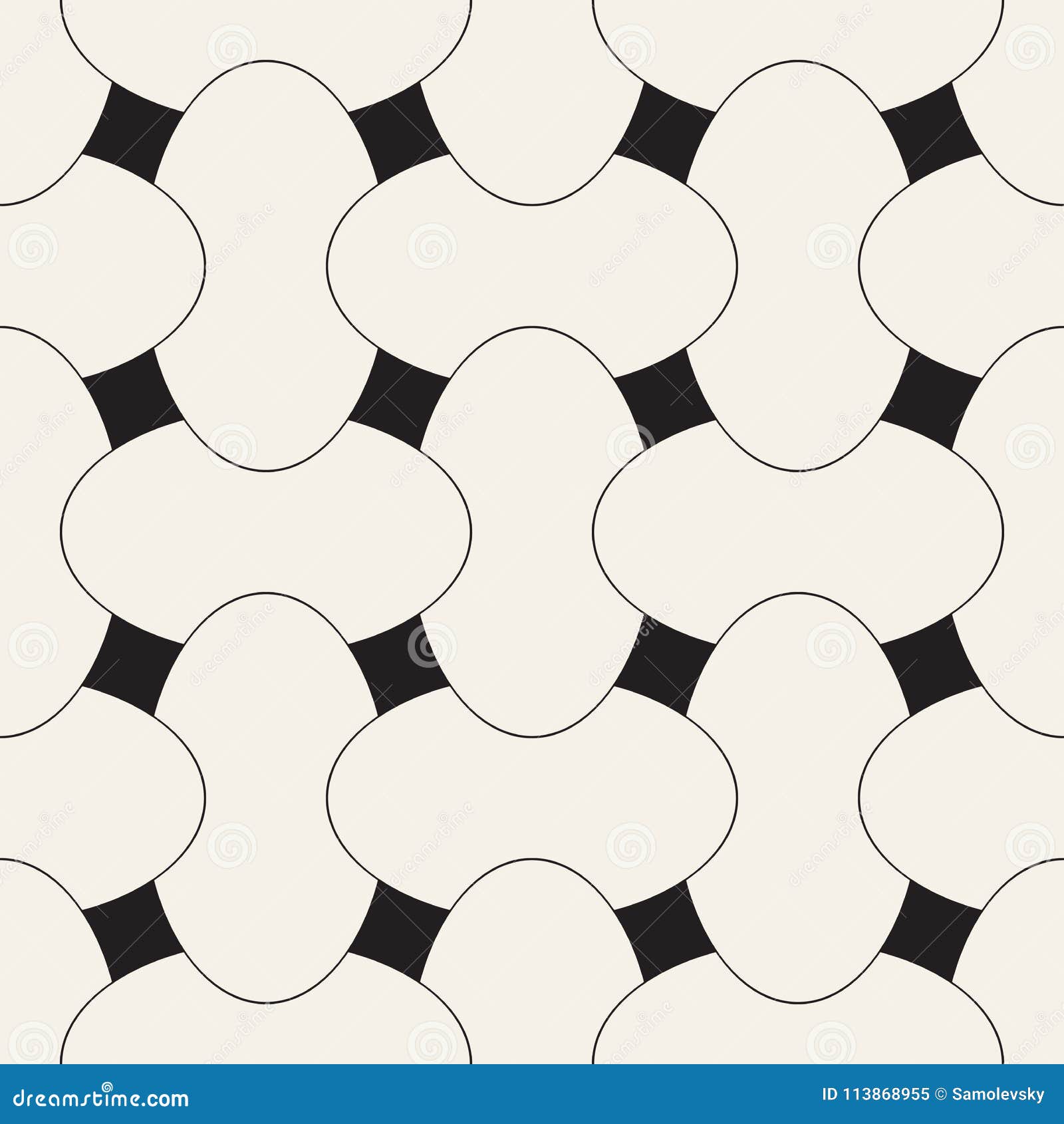 Vector Geometric Seamless Pattern with Curved Shapes Grid. Abstract ...