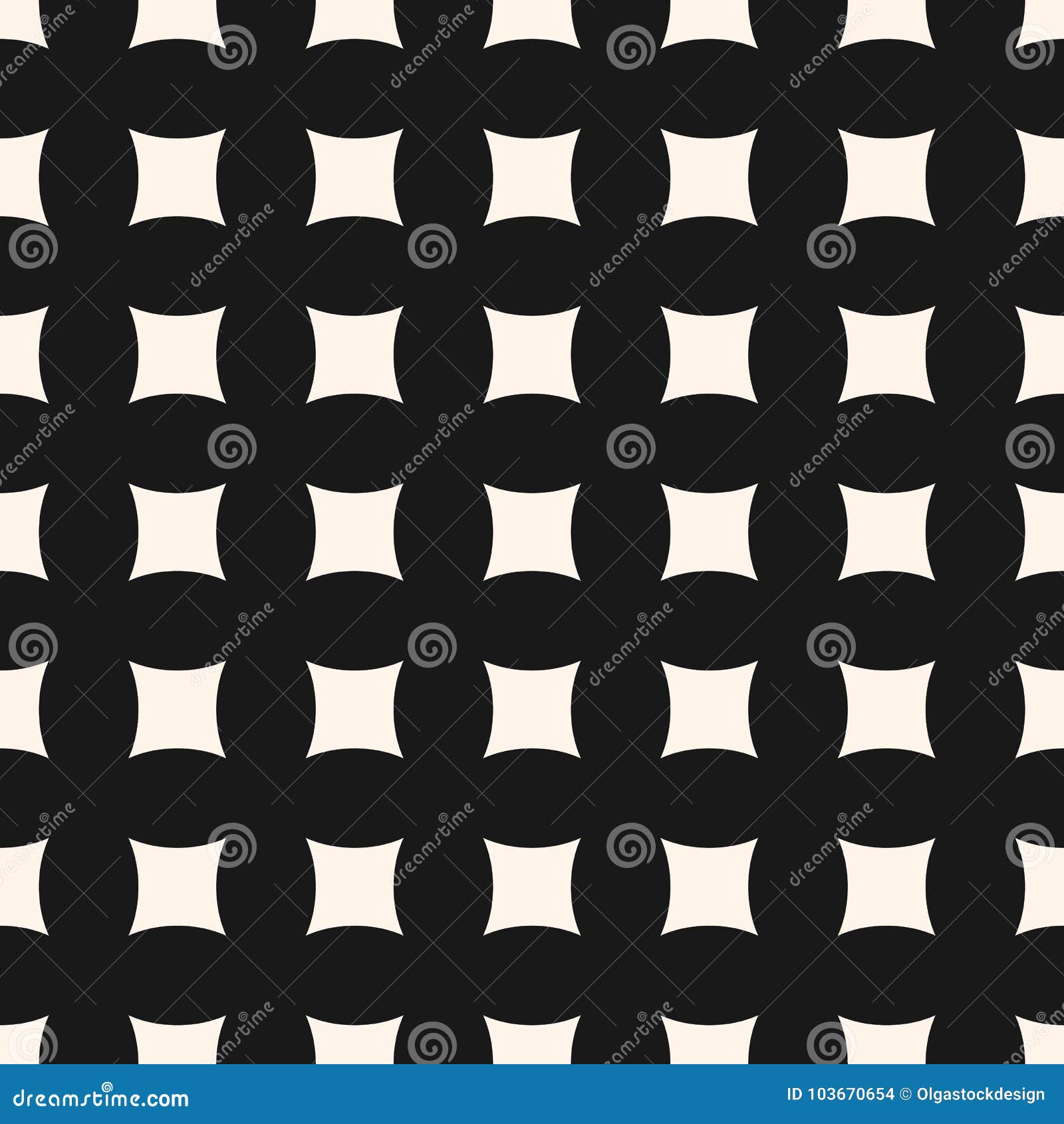 Vector Geometric Seamless Pattern with Curved Square Shapes, Mesh Stock ...