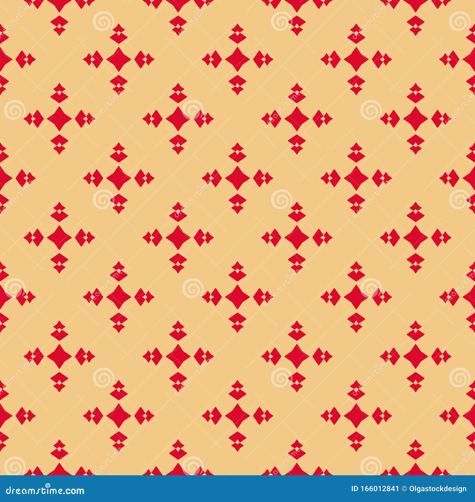 Vector Geometric Seamless Pattern with Diamond Shapes. Red and Beige ...