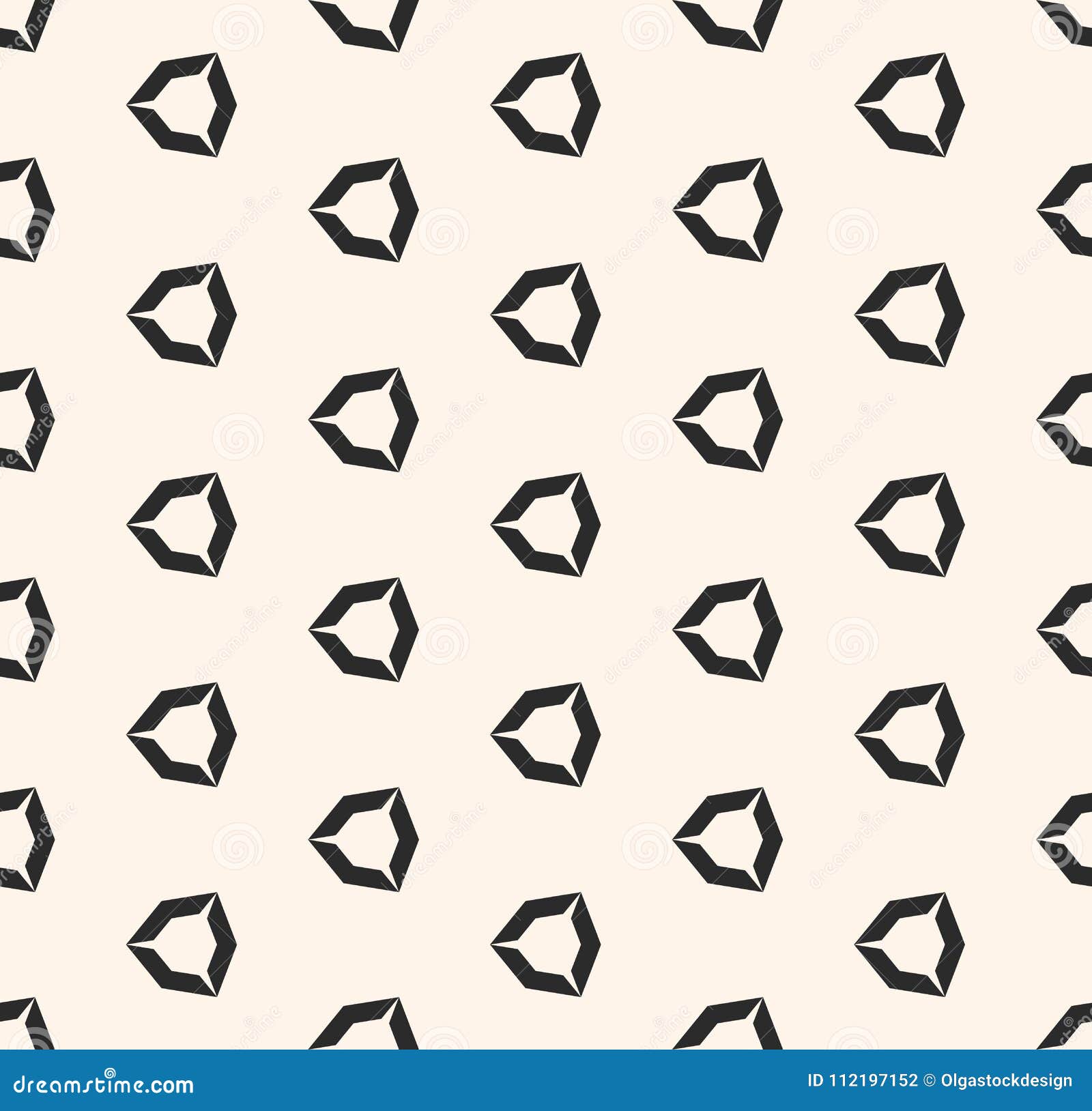 Vector Geometric Seamless Pattern with Hollow Diamond Shapes, Angular ...