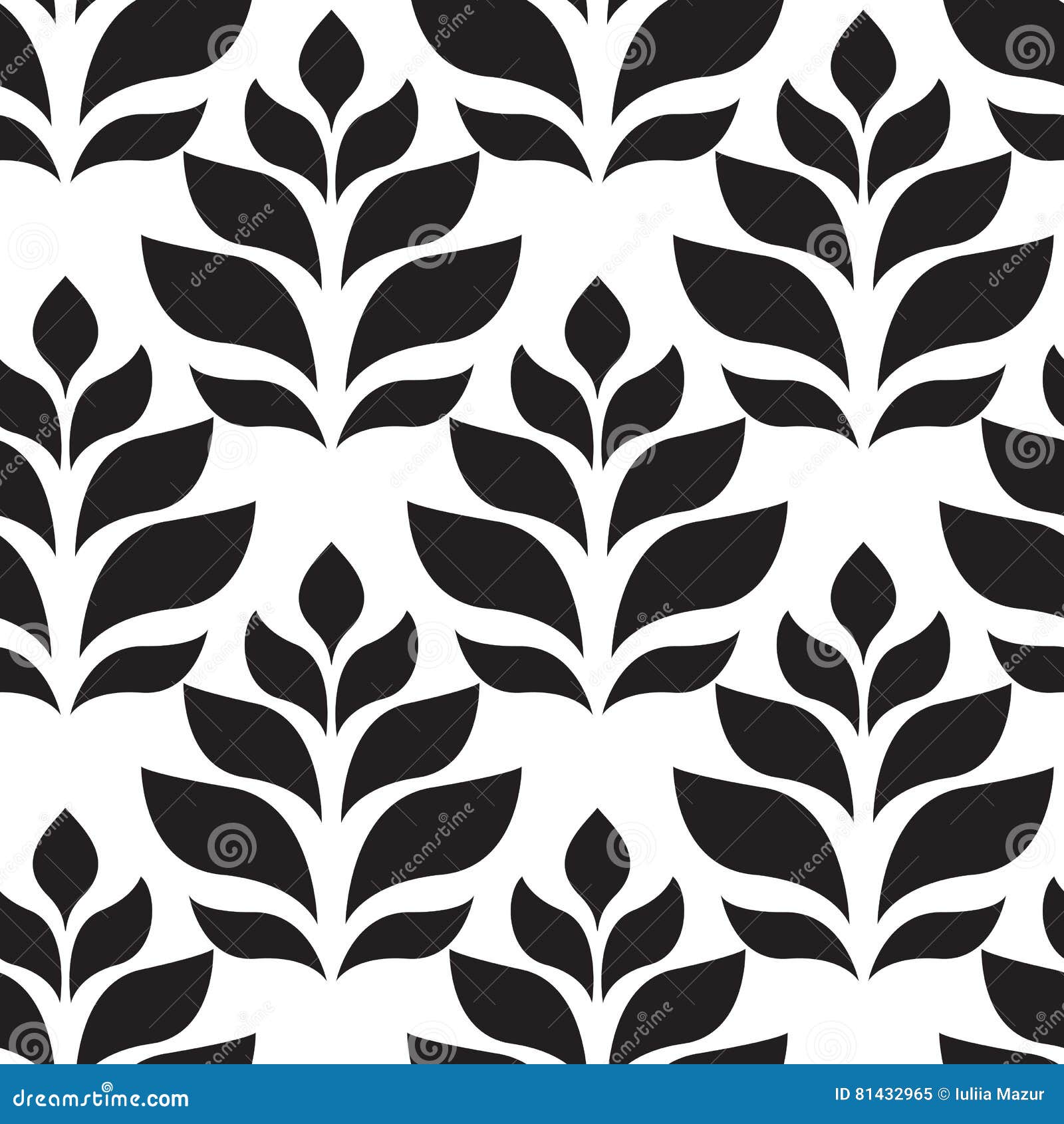 Vector Geometric Seamless Pattern. Modern Floral, Leaves Texture Stock ...