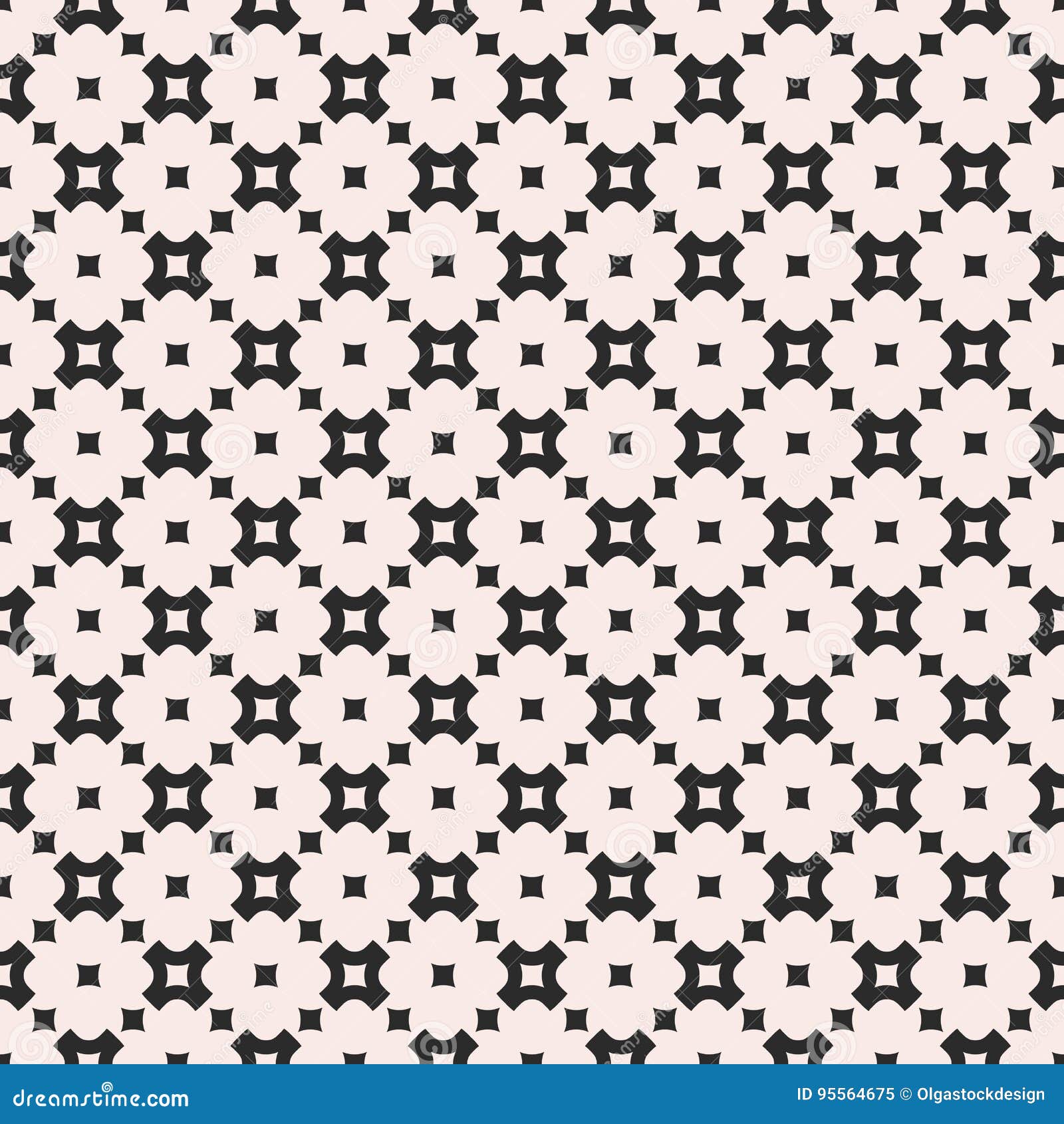 Vector Geometric Seamless Pattern, Monochrome Texture with Cross Stock ...