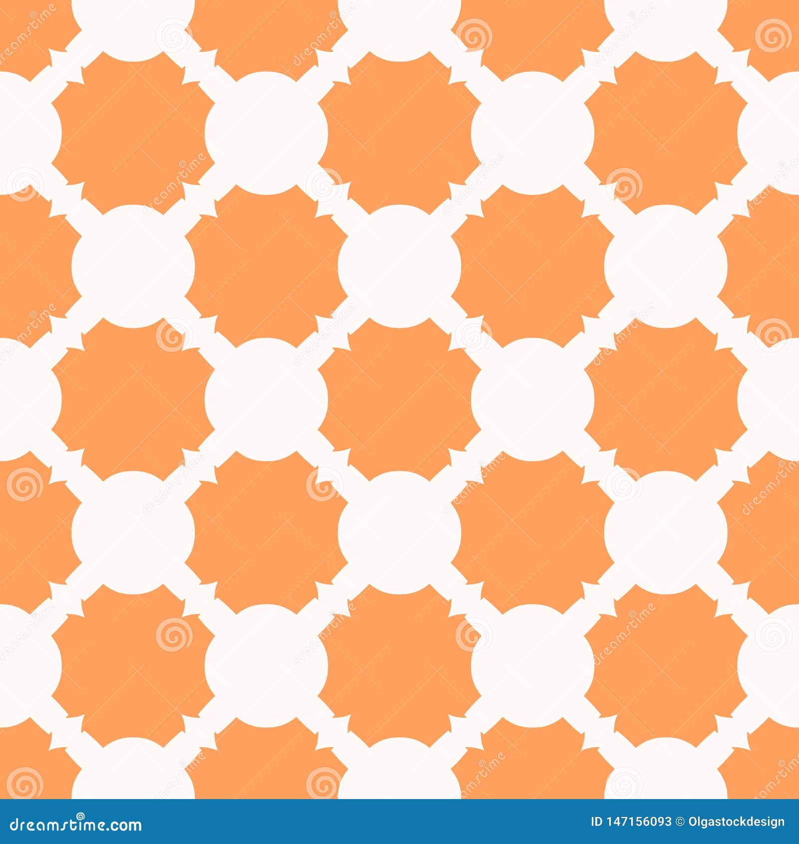 Vector Geometric Seamless Pattern. Orange and White Texture with Carved ...