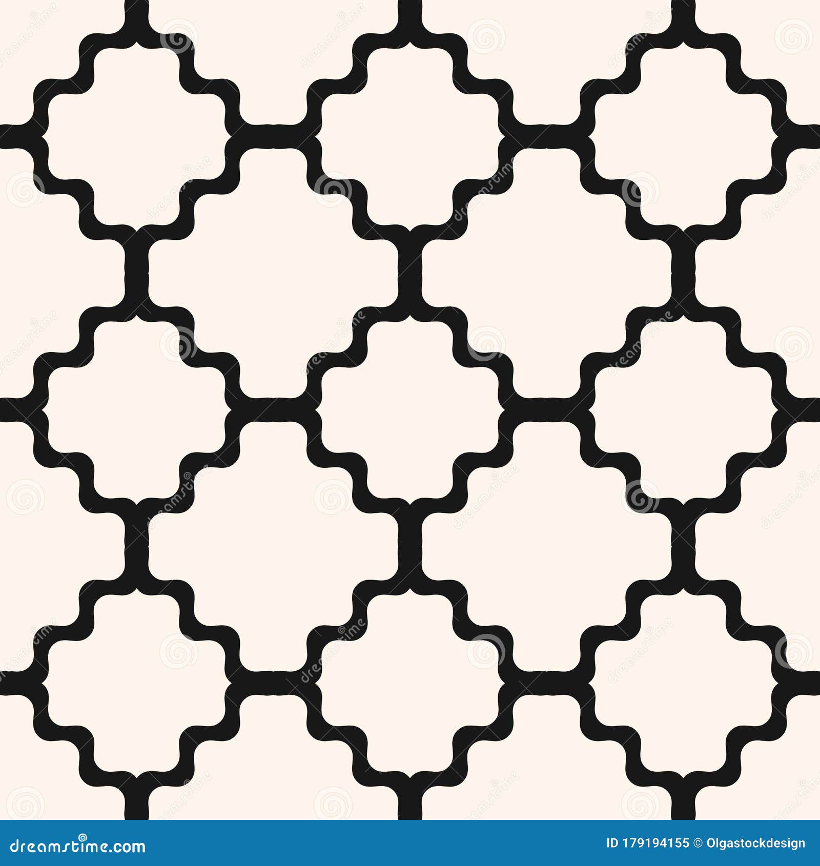 Vector Geometric Seamless Pattern With Ornamental Grid Net Mesh Lattice Stock Vector