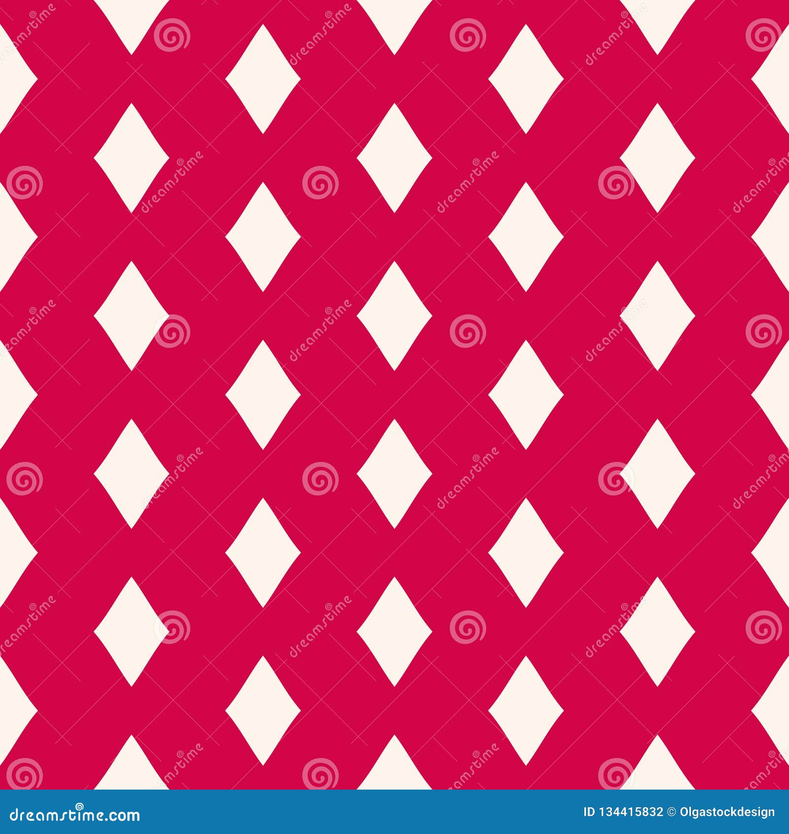 Red Vector Geometric Seamless Pattern with Rhombuses, Lozenges ...