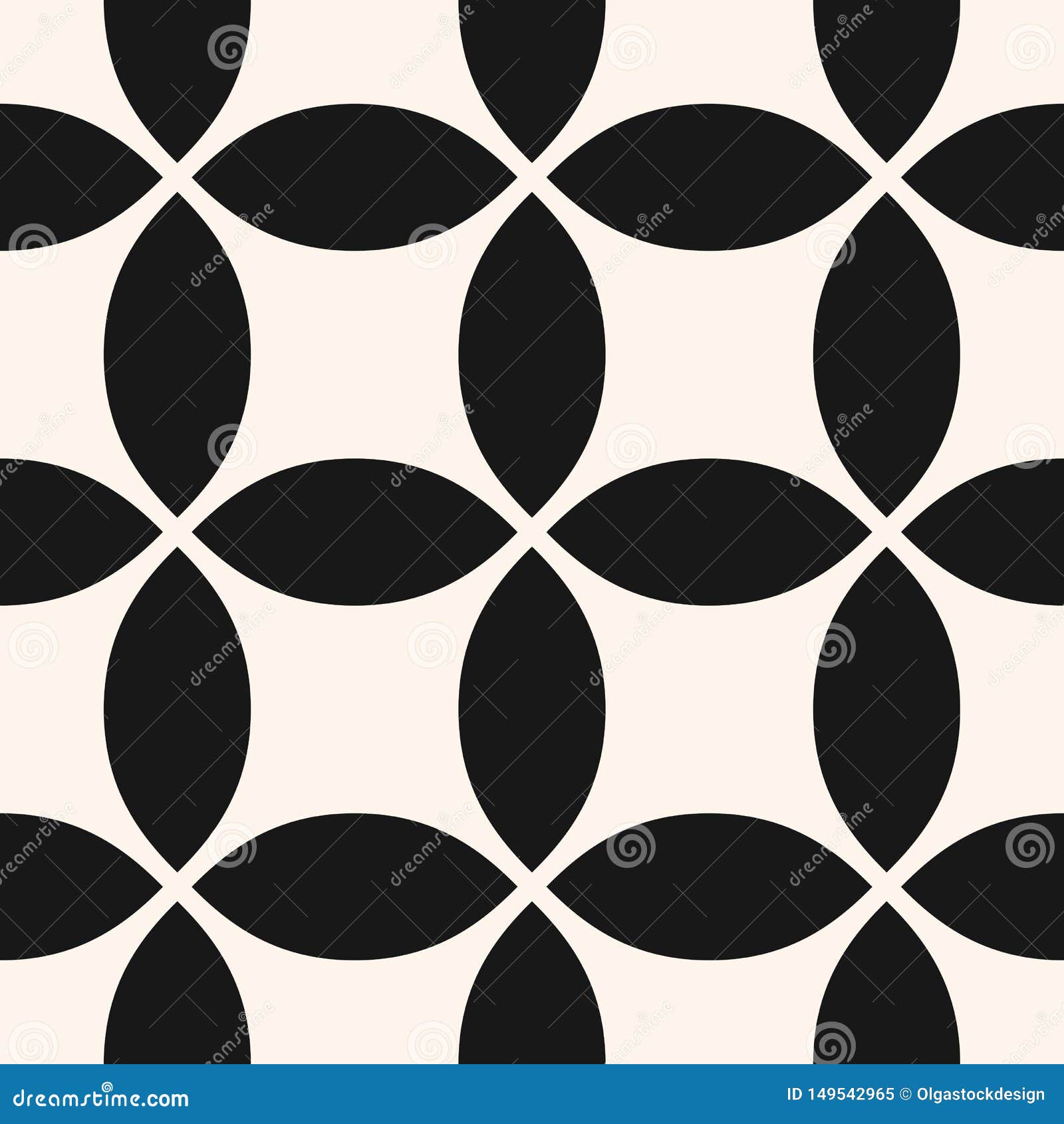Vector Geometric Seamless Pattern with Rounded Shapes, Grid, Net, Mesh ...