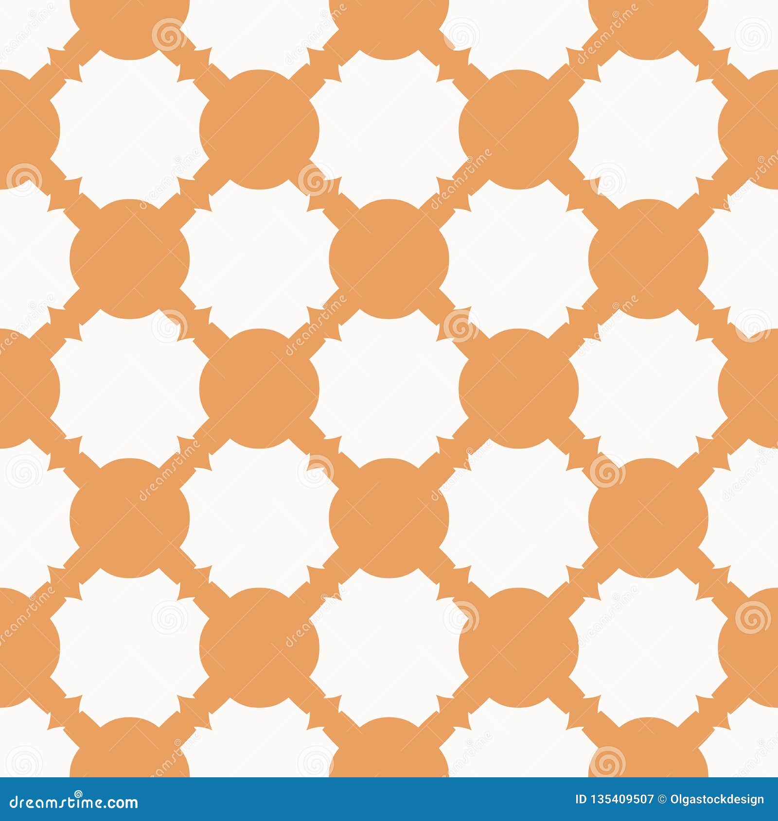 Vector Geometric Seamless Pattern. Simple Orange Texture with Grid, Net ...