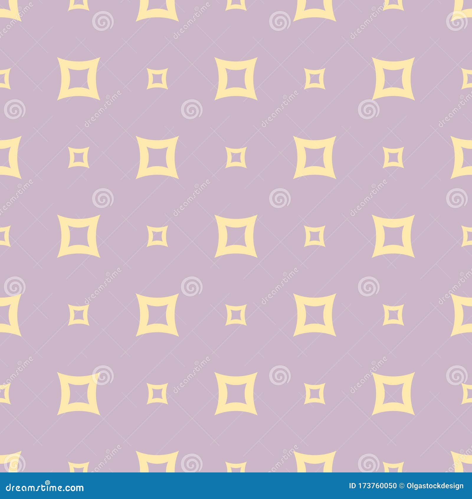 Vector Geometric Seamless Pattern with Small Squares. Lilac and Yellow ...