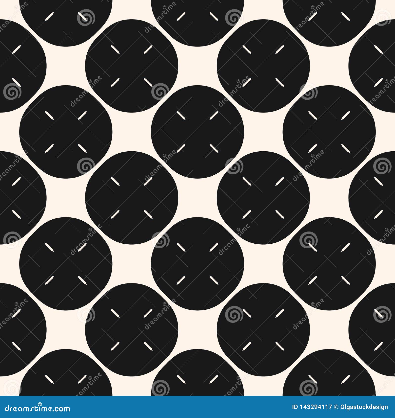 Vector Geometric Seamless Pattern. Texture with Circles, Thin Diagonal ...