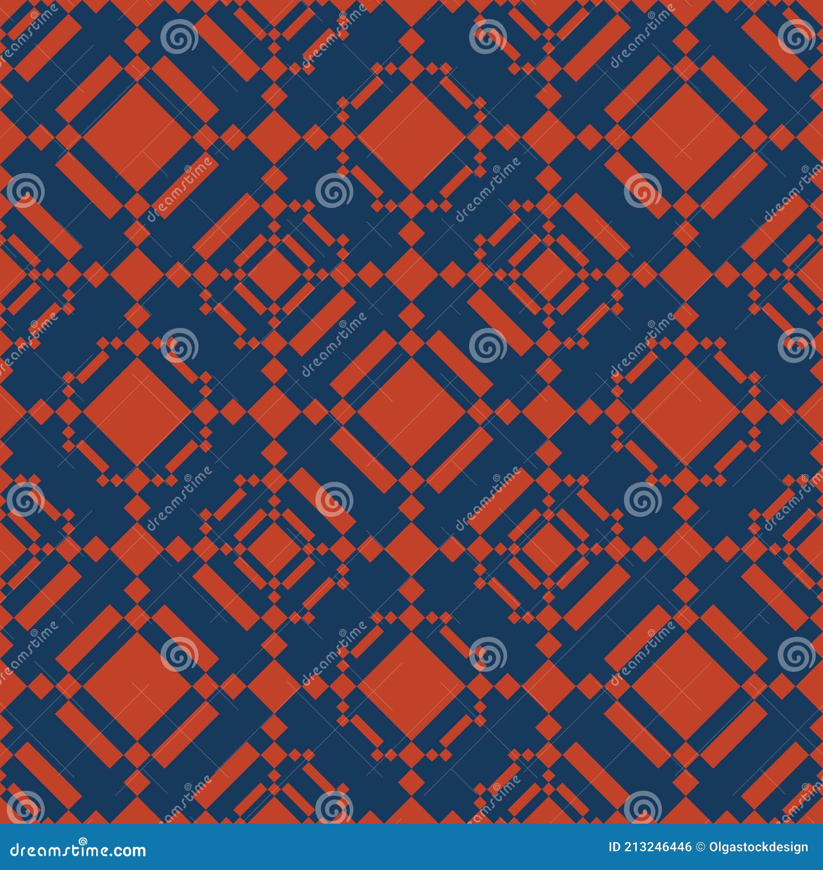 Vector Geometric Seamless Pattern in Traditional Ethnic Style. Blue and ...