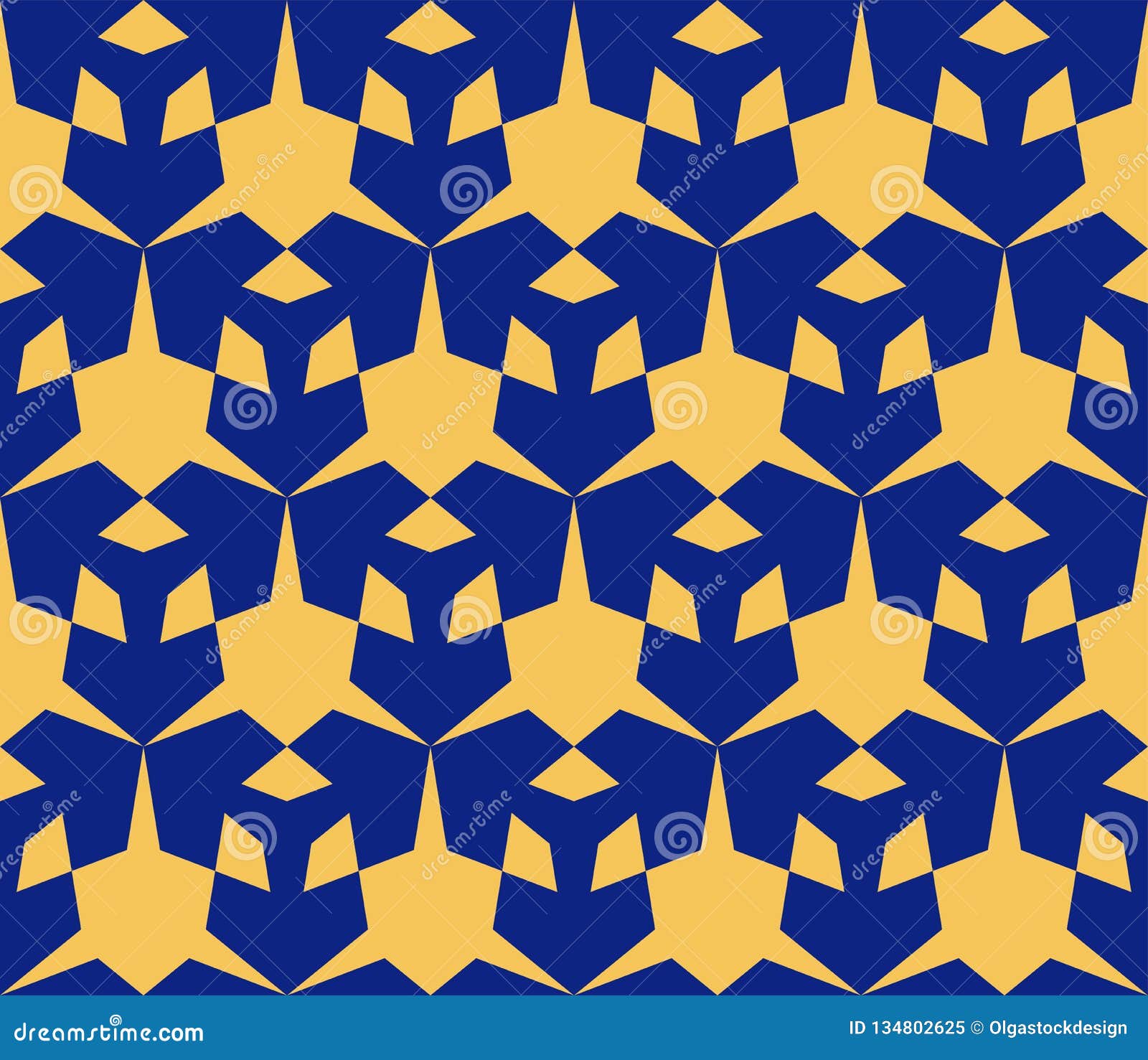 Vector Geometric Seamless Pattern with Triangular Shapes. Blue and ...