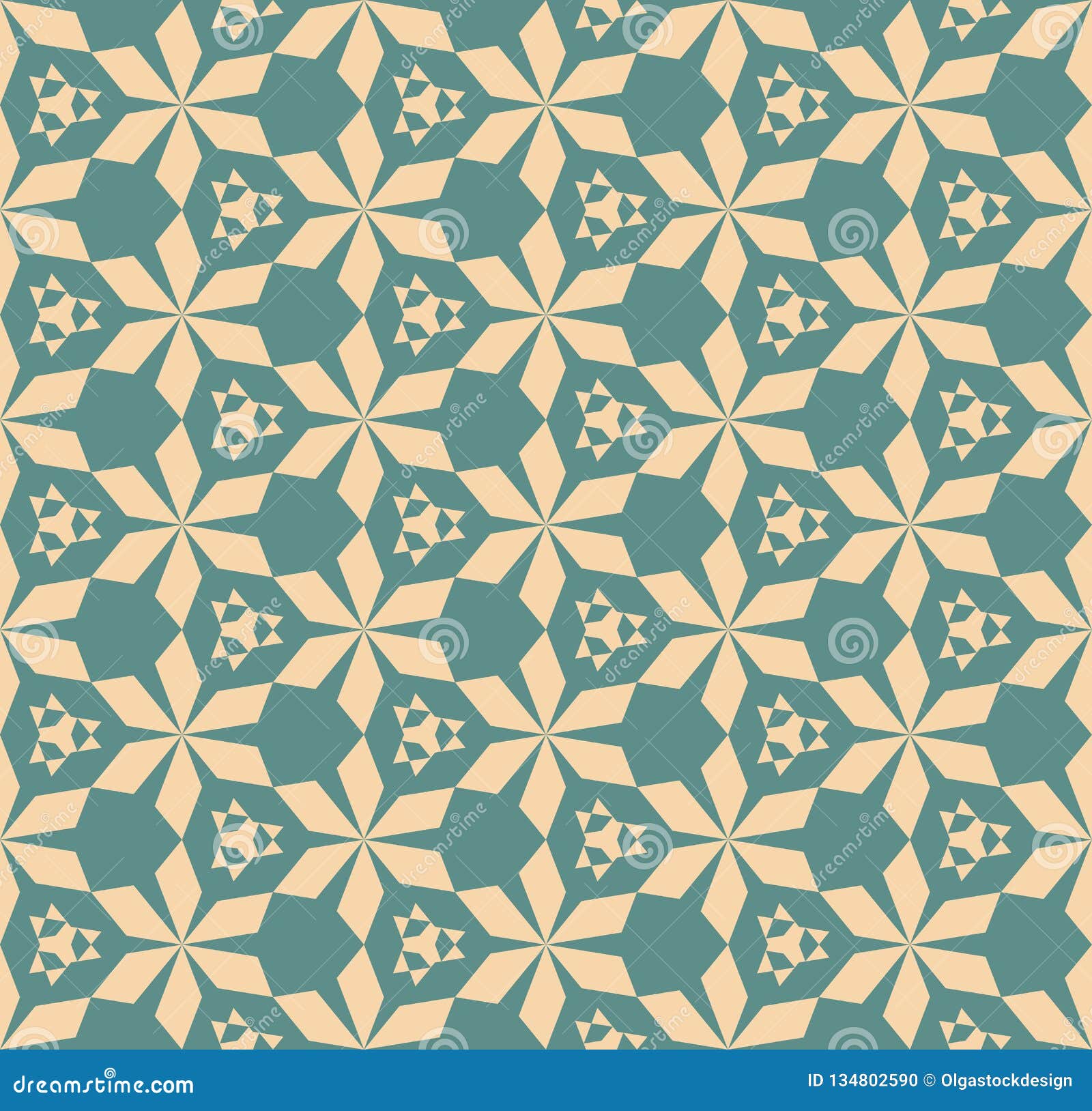 Vector Geometric Seamless Pattern with Triangular Shapes, Flower ...