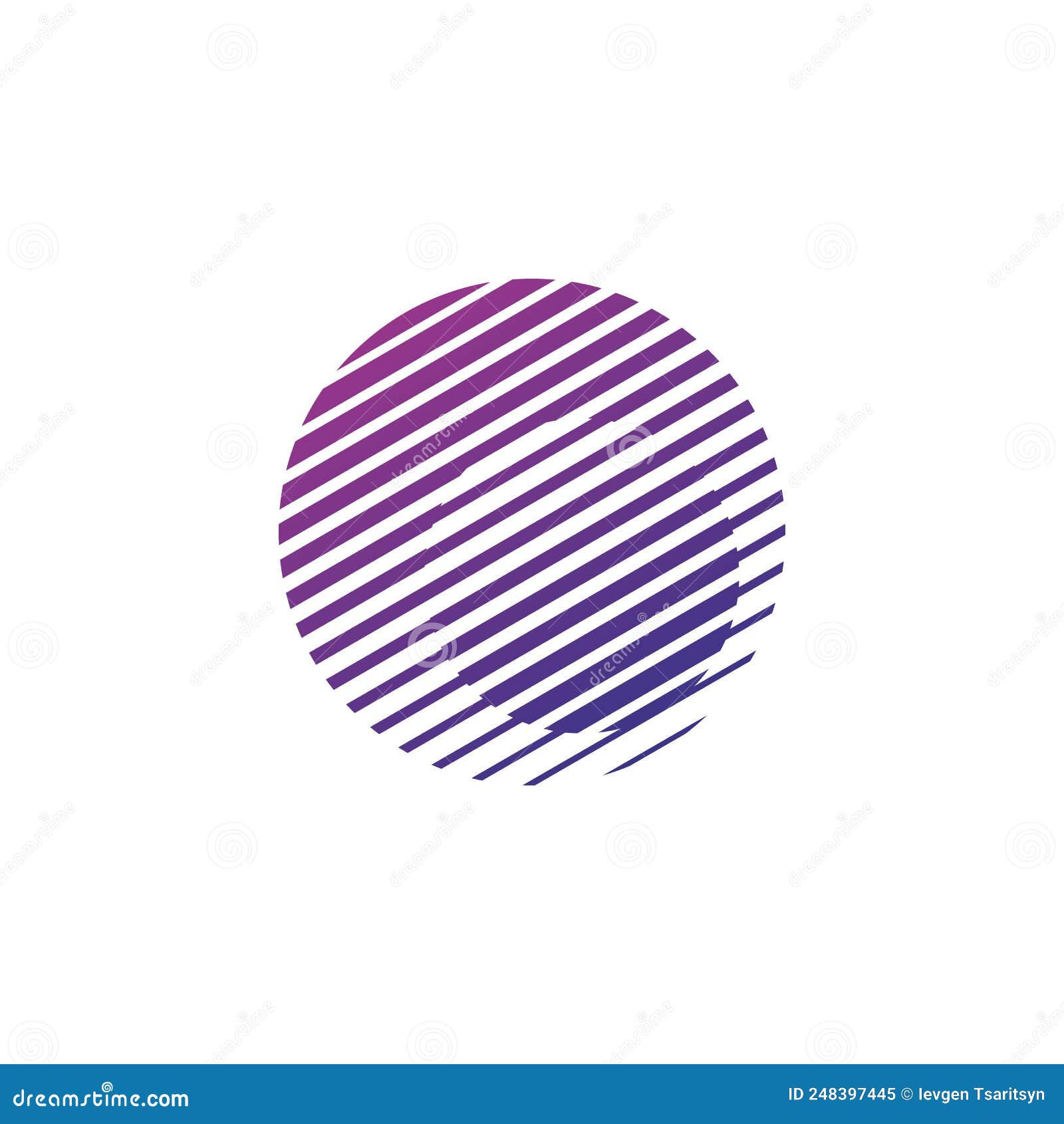 Linear Double Circle of Different Density Form, Logo Icon. Stock Vector ...