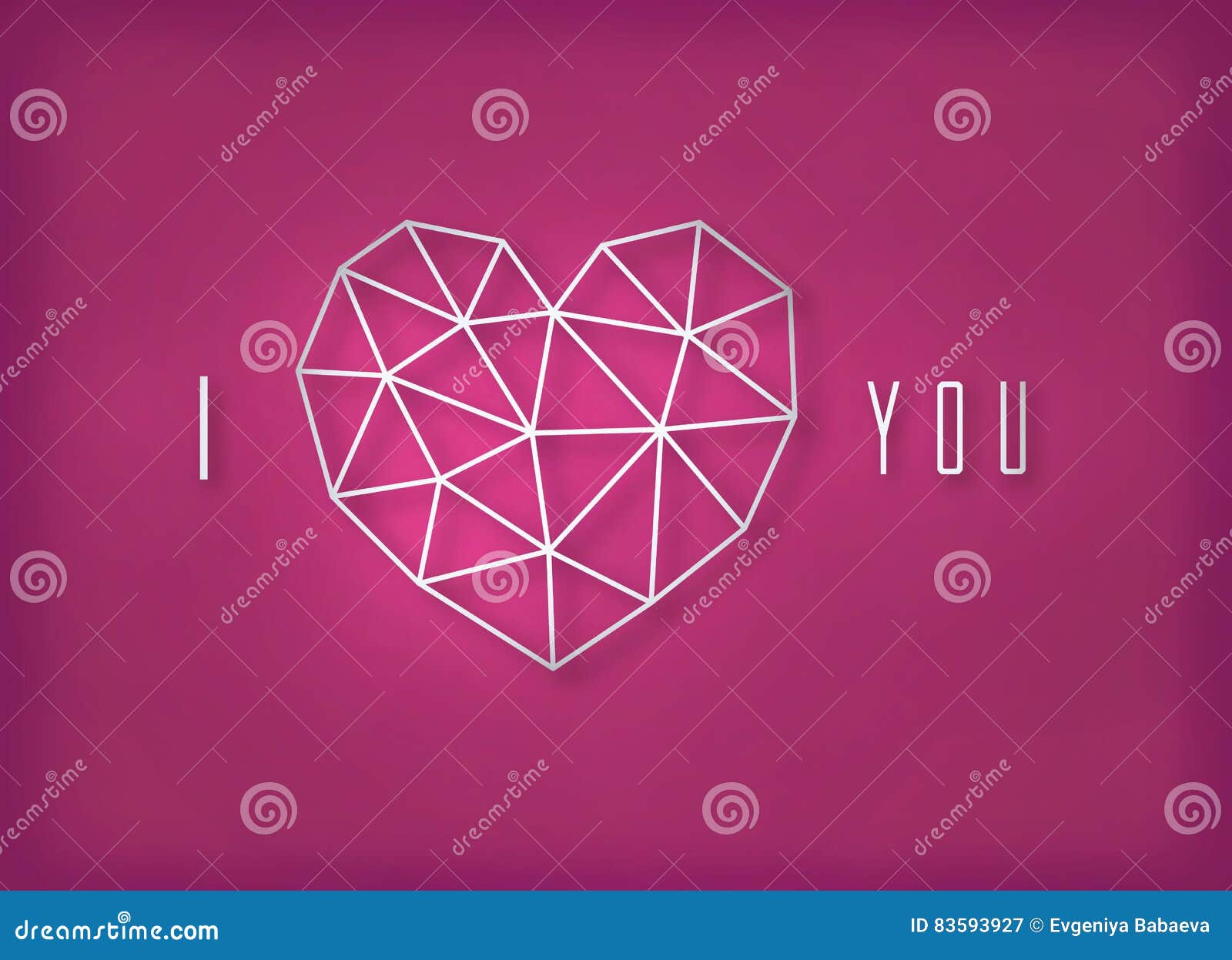 Vector Geometric Silver Heart Made of Triangle Grid on Pink Background ...